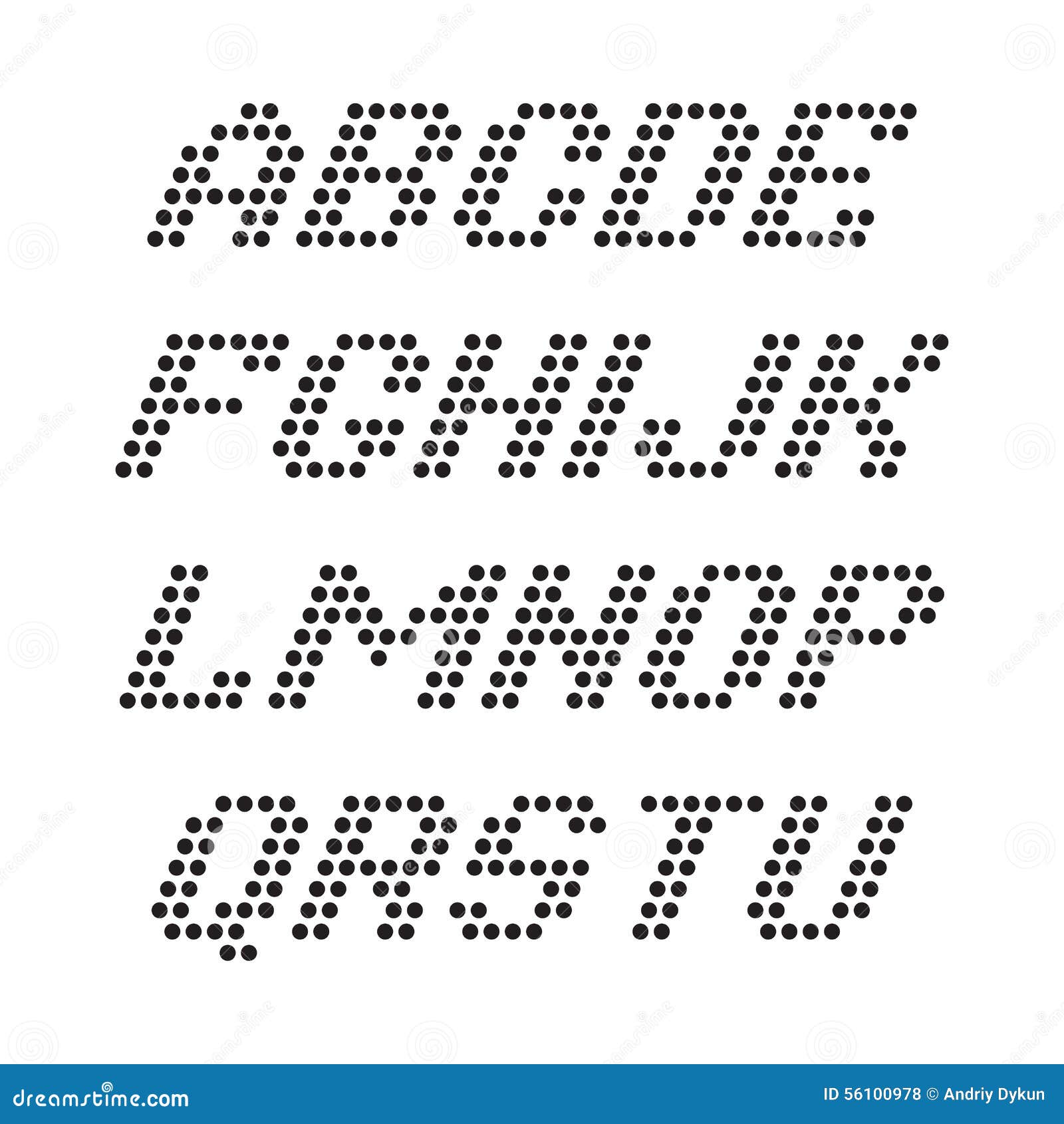 Font and numbers from dots stock vector. Illustration of language ...