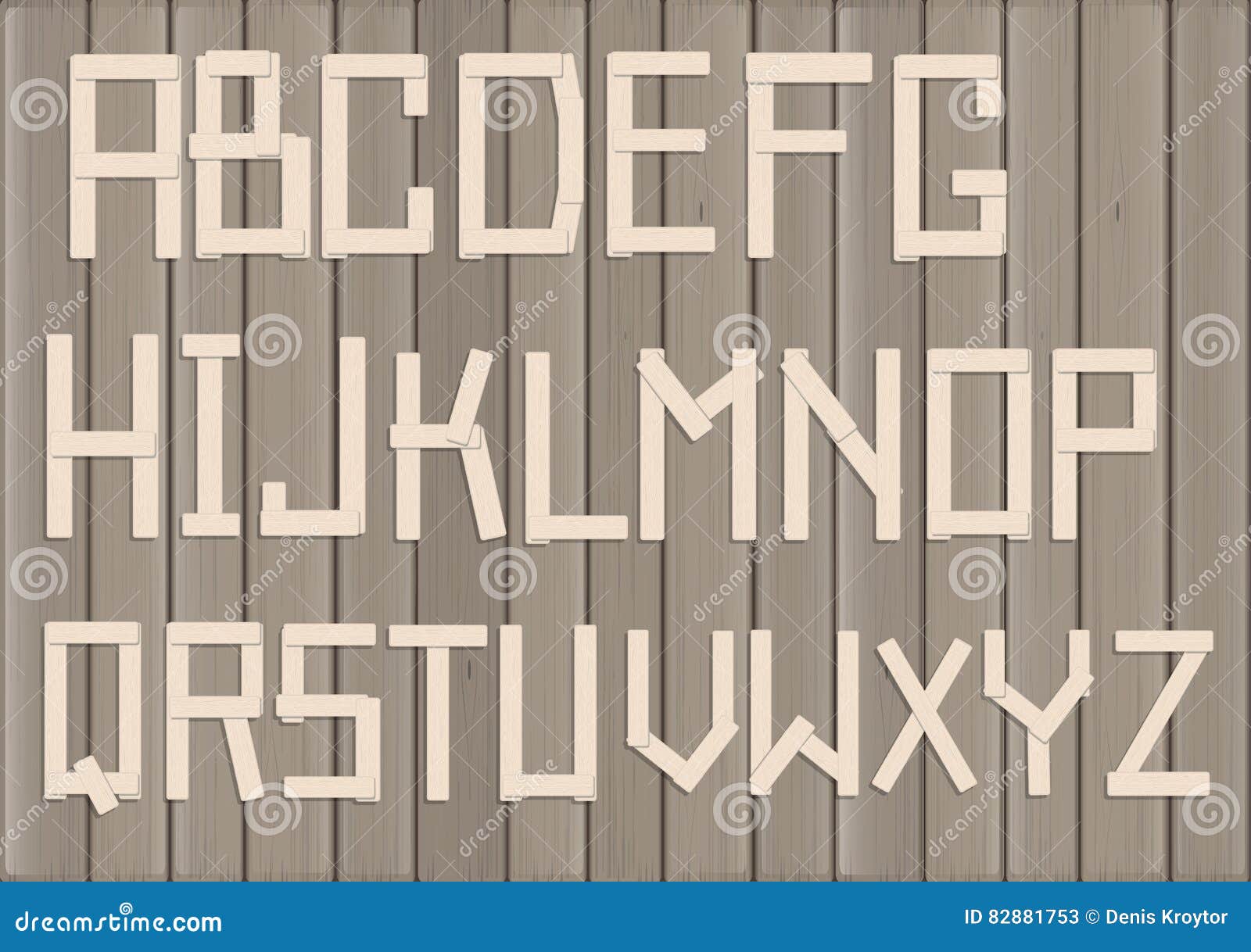 Font Strips. Vector Of Stripy Bold Font And Alphabet. Shift Effect Type ...