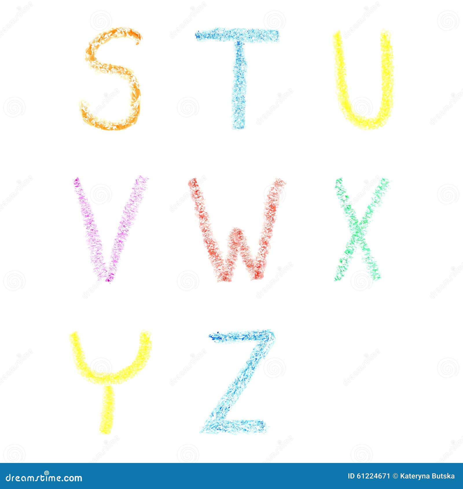 Font Pencil Crayon. ABC Chalk Letters. Handwritten Stock Vector ...