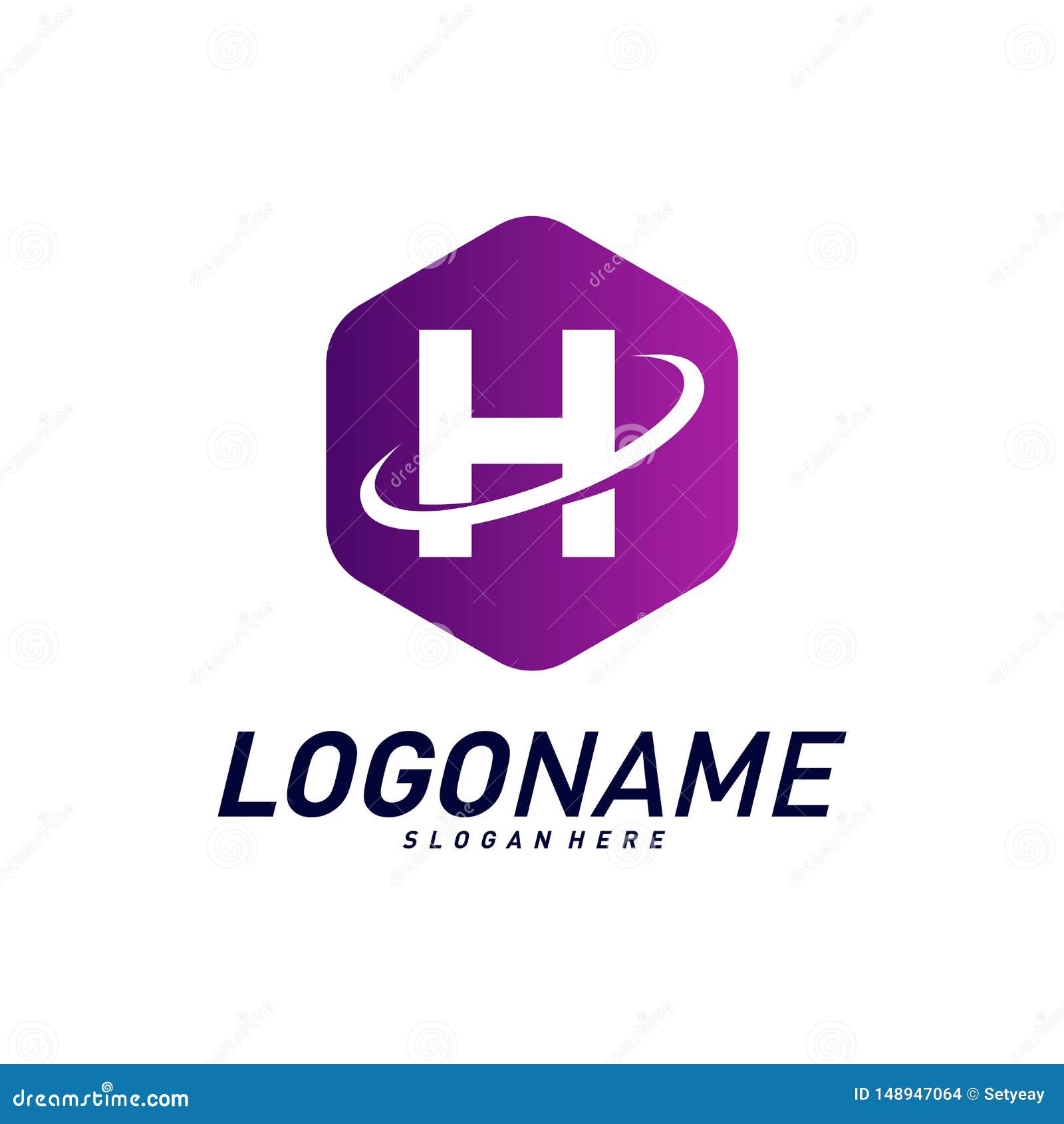 Font with Planet Logo Design Concepts. Letter H Logo Icon Vector ...