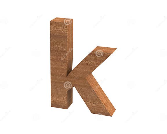 Font Polished Mahogany Lowercase K Render Stock Illustration ...