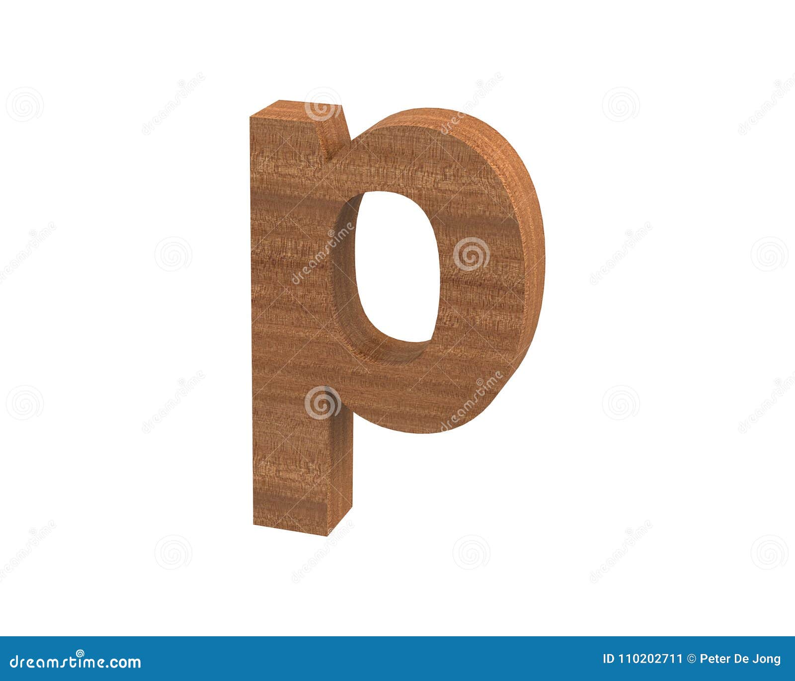 Font Polished Mahogany Lowercase P Render Stock Illustration ...