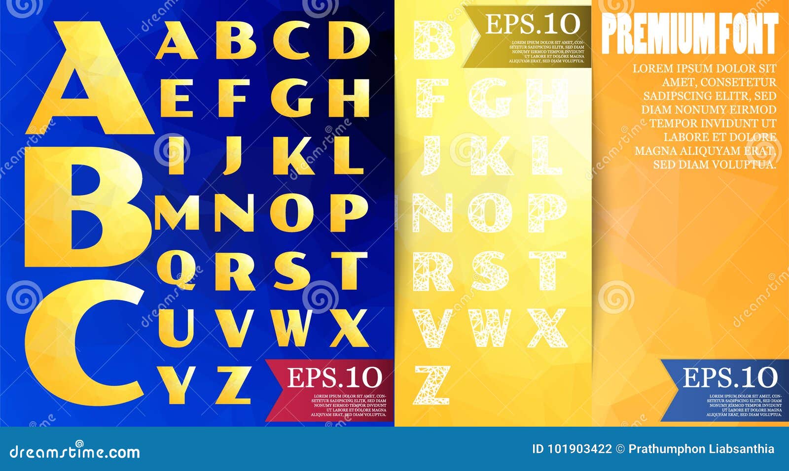 Font Poly Alphabet on Abstract Geometric Two Background Stock ...