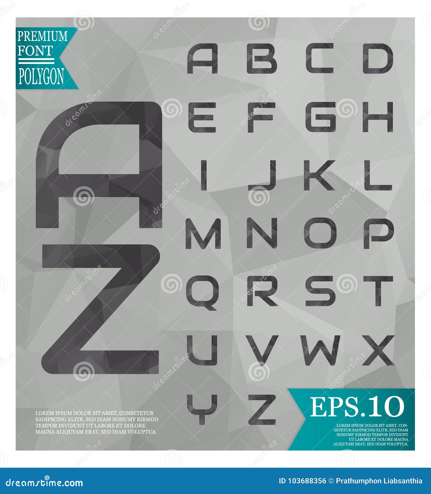 Font Poly Geometric Triangles Background, Polygonal Abstract Stock ...