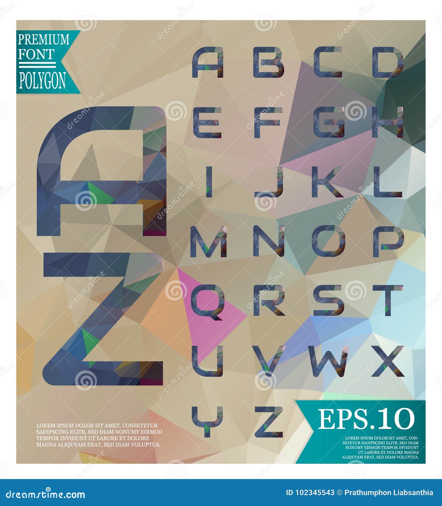 Font Poly Geometric Triangles Background, Polygonal Abstract Stock ...