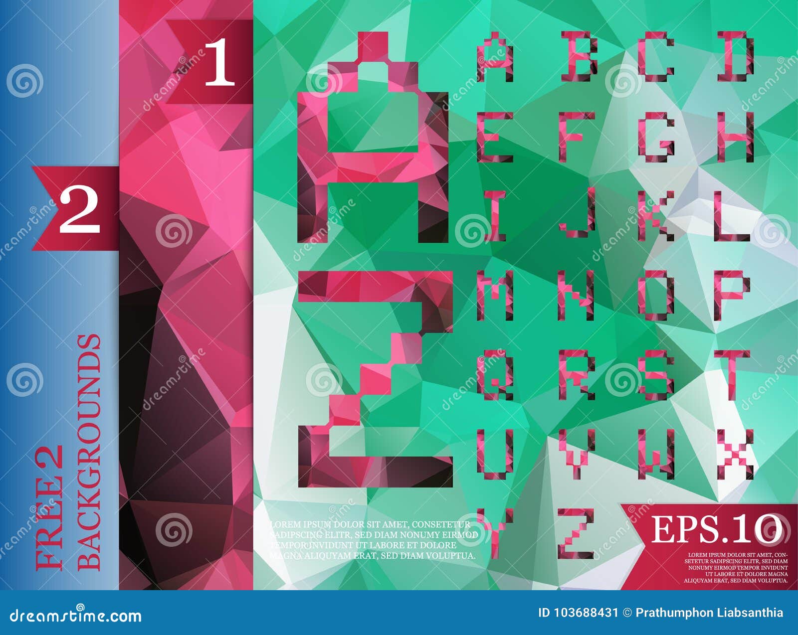 Font Polygonal Abstract Background Geometric Pattern of Triangle Stock ...