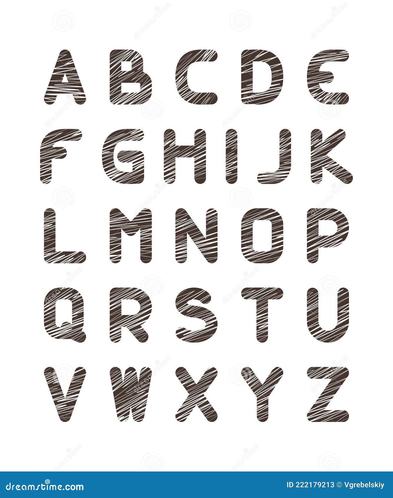 Printed Letters Of The English Alphabet. Vector Illustration ...