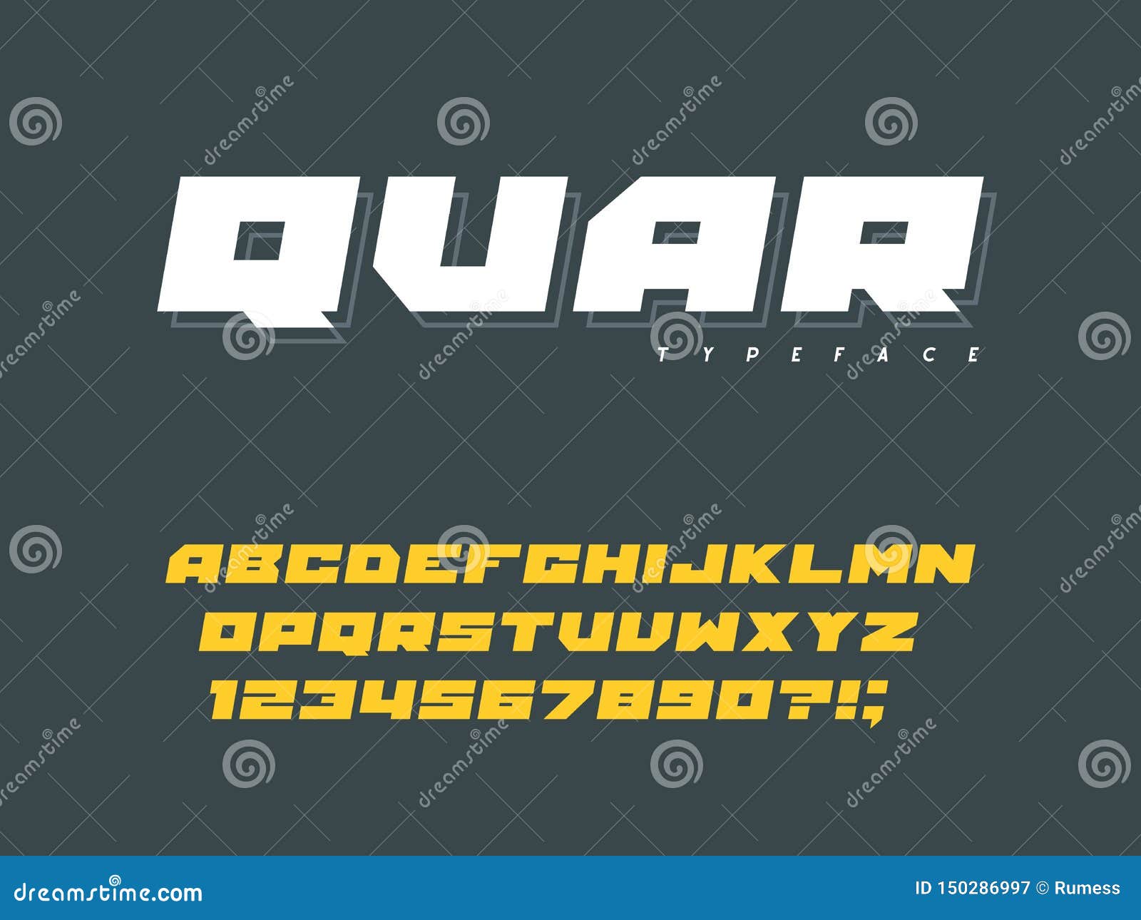 Square Block Font. Latin Alphabet Letters and Numbers Stock ...
