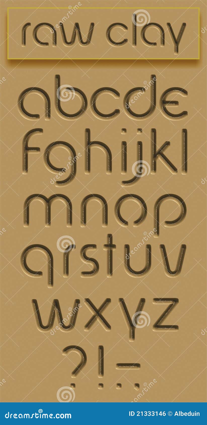 Font Raw clay stock illustration. Illustration of compose - 21333146