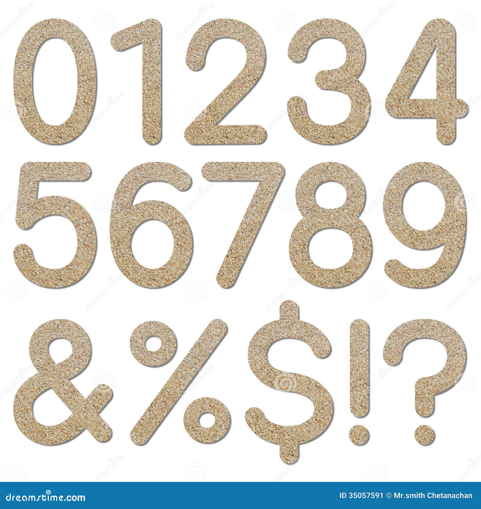 Font Rough Gravel Texture Numeric 0 To 9 Stock Image - Image of design ...