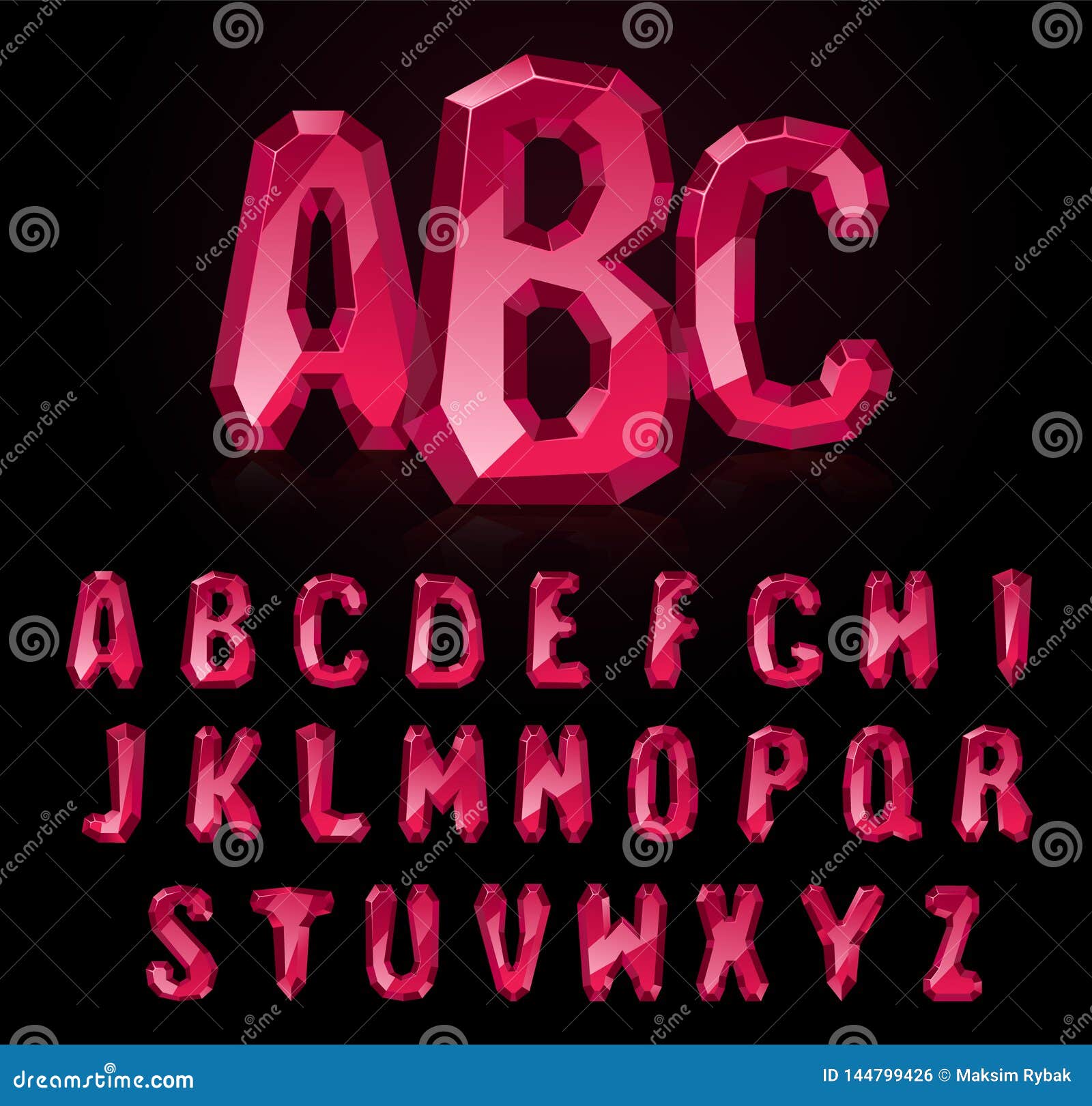Font of ruby stones stock vector. Illustration of luxury - 144799426