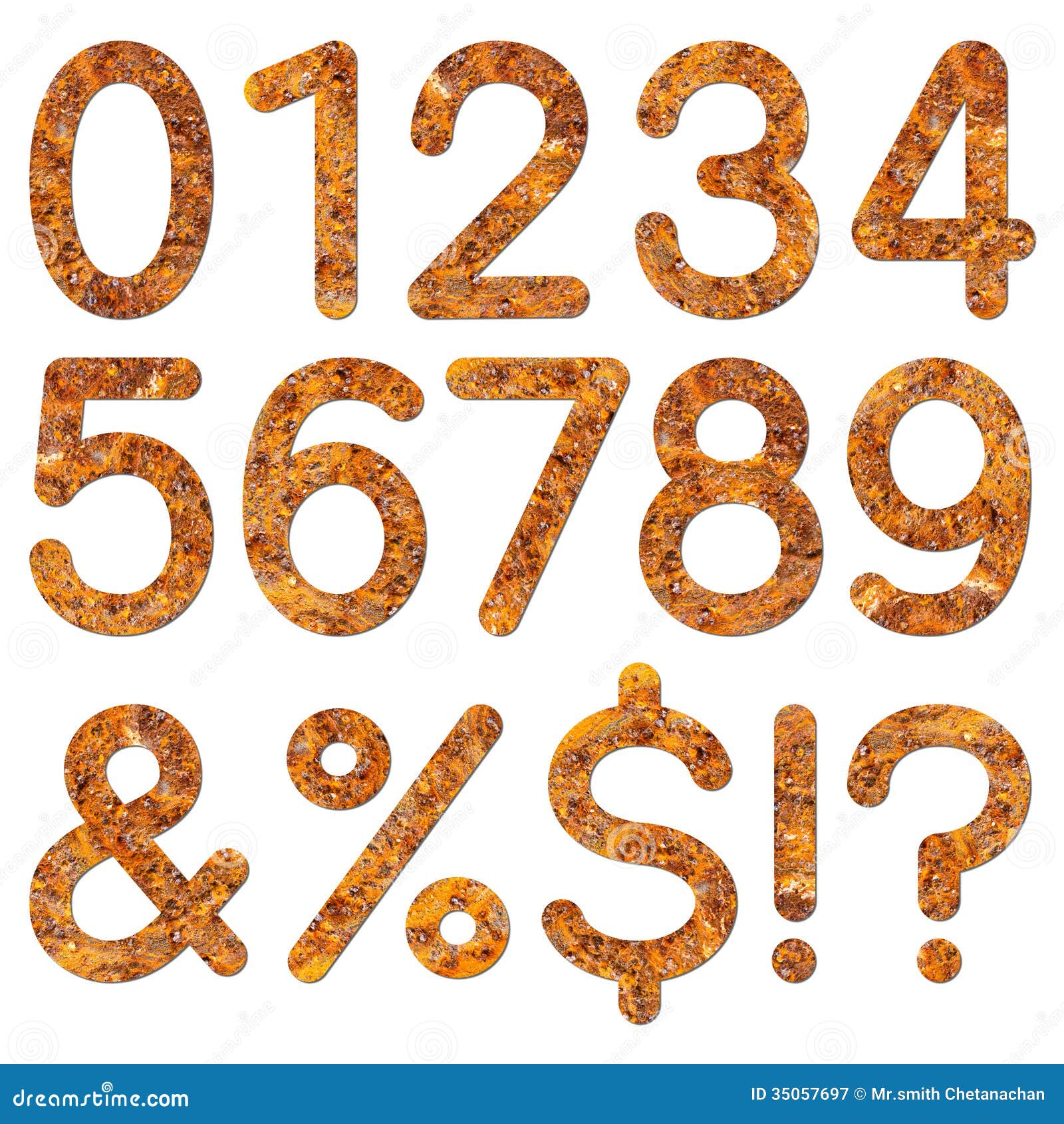 Font Rusty Steel Texture Numeric Stock Image - Image of font, sevent ...