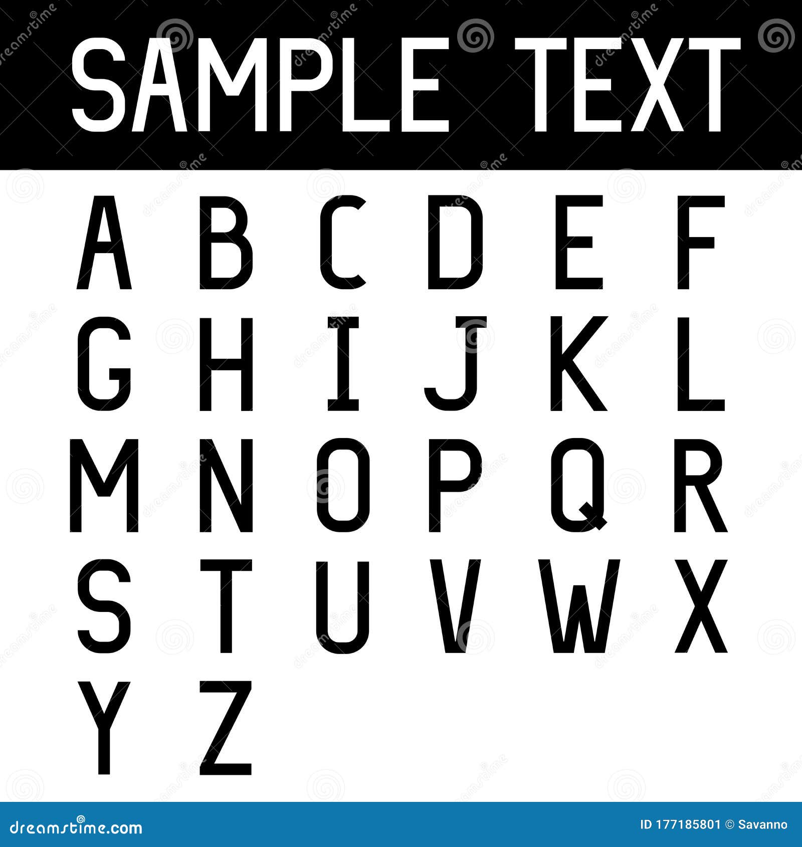 Font Set. Black Simple Style Letters Alphabet Stock Vector ...