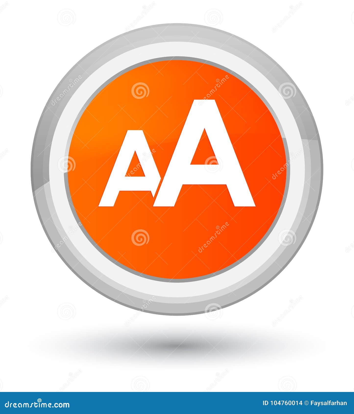Font Size Icon Prime Orange Round Button Stock Illustration ...