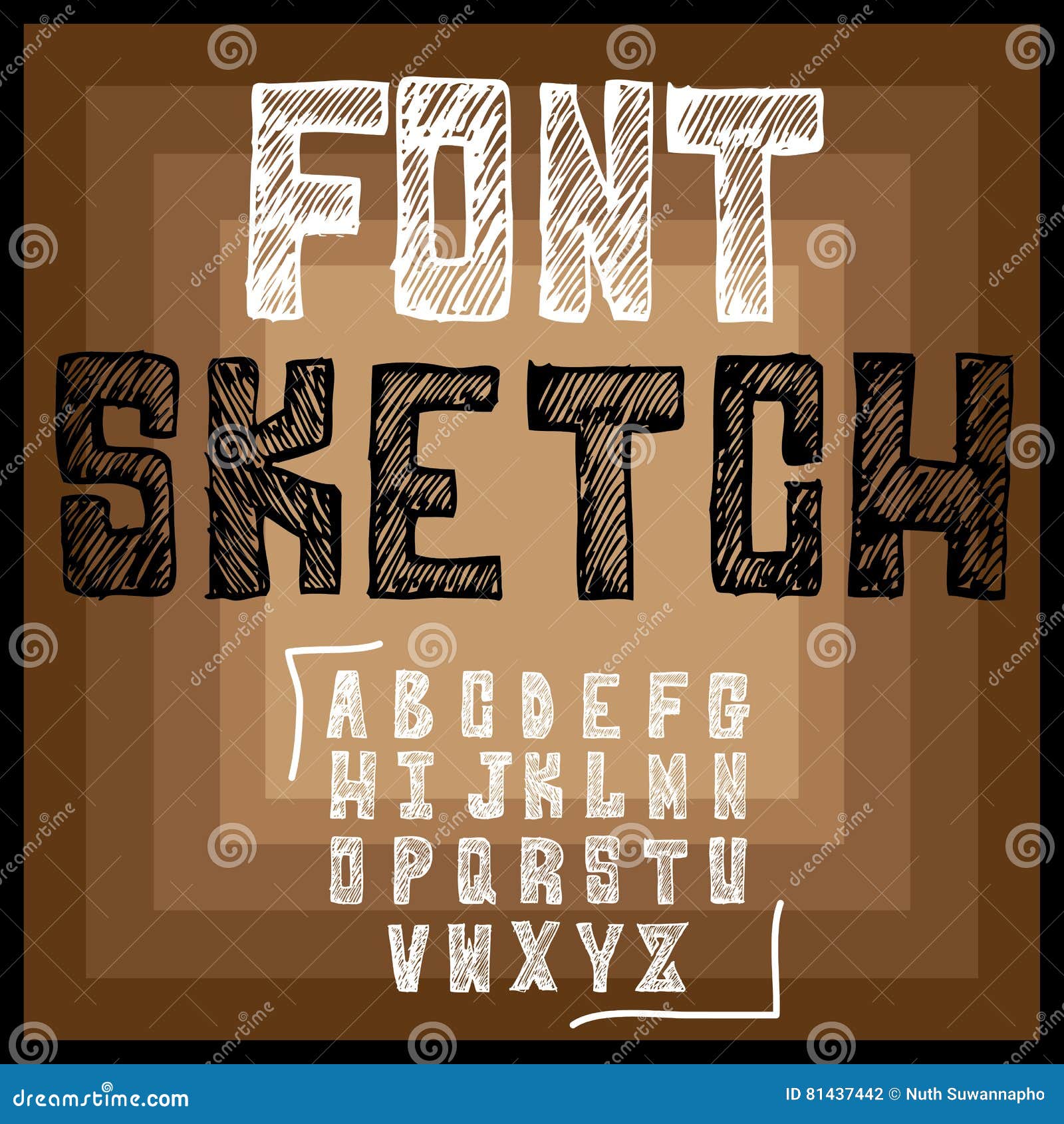 Font sketch stock vector. Illustration of drawing, design - 81437442
