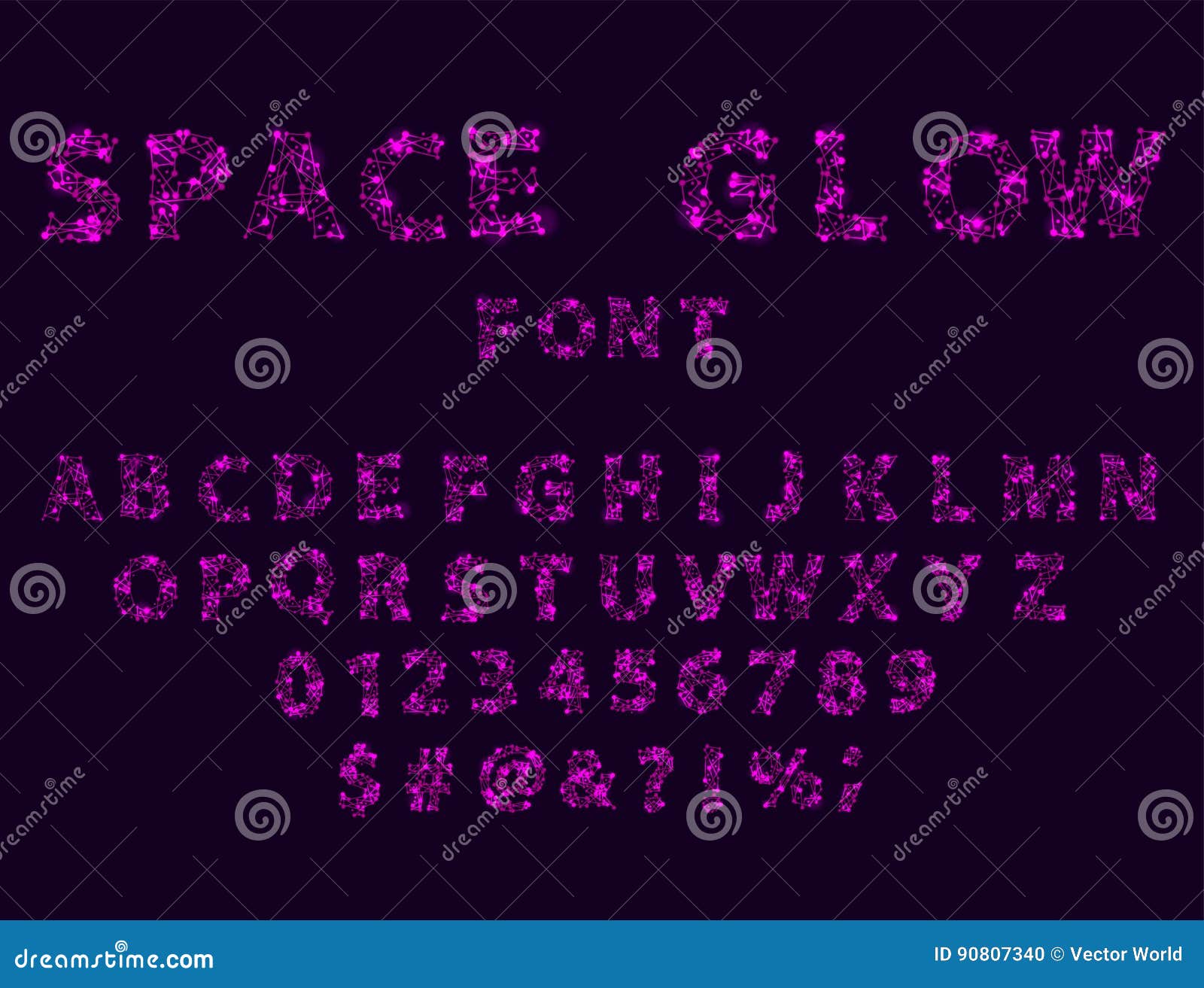 Font Space Alphabet Typeface Script with Minimal Design Typographic ...