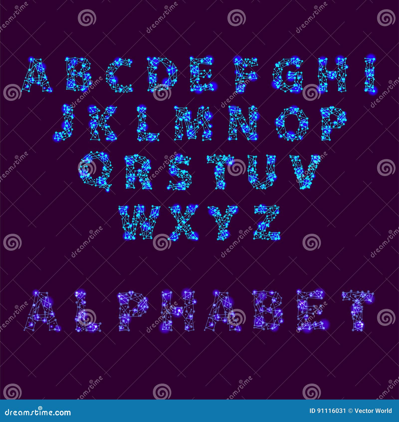 Font Space Alphabet Typeface Script with Minimal Design Typographic ...