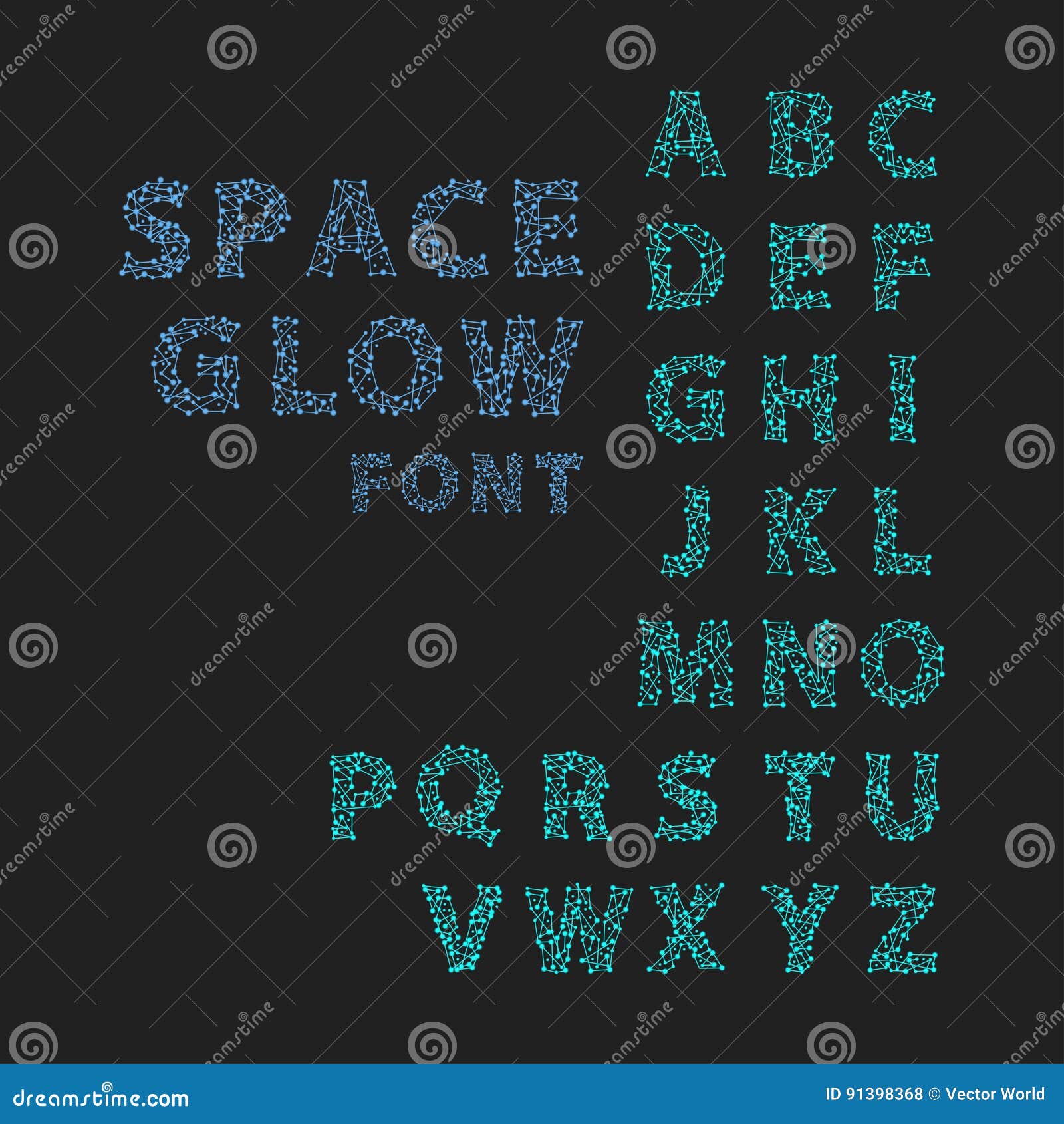 Font Space Alphabet Typeface Script with Minimal Design Typographic ...