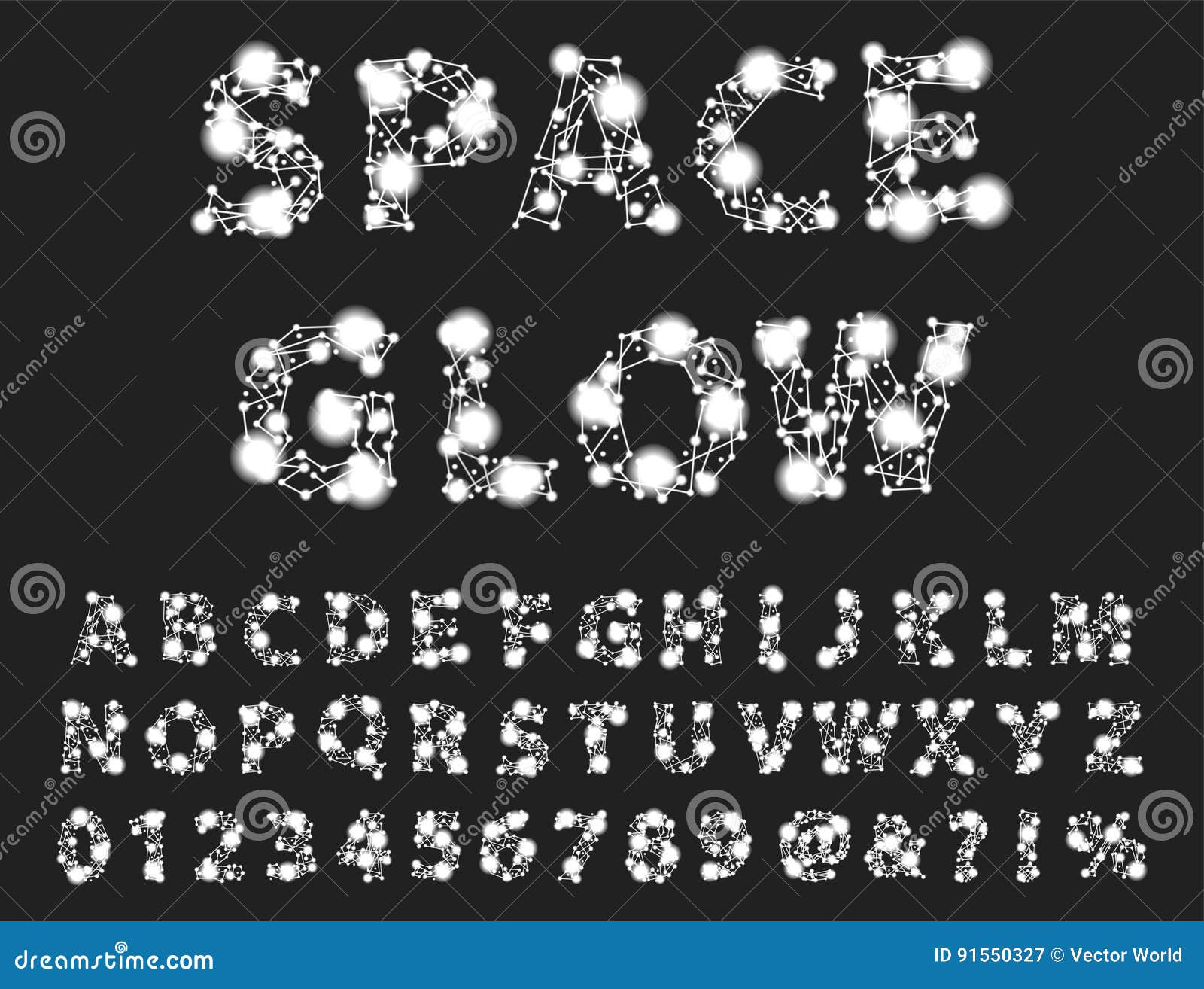 Font Space Alphabet Typeface Script with Minimal Design Typographic ...