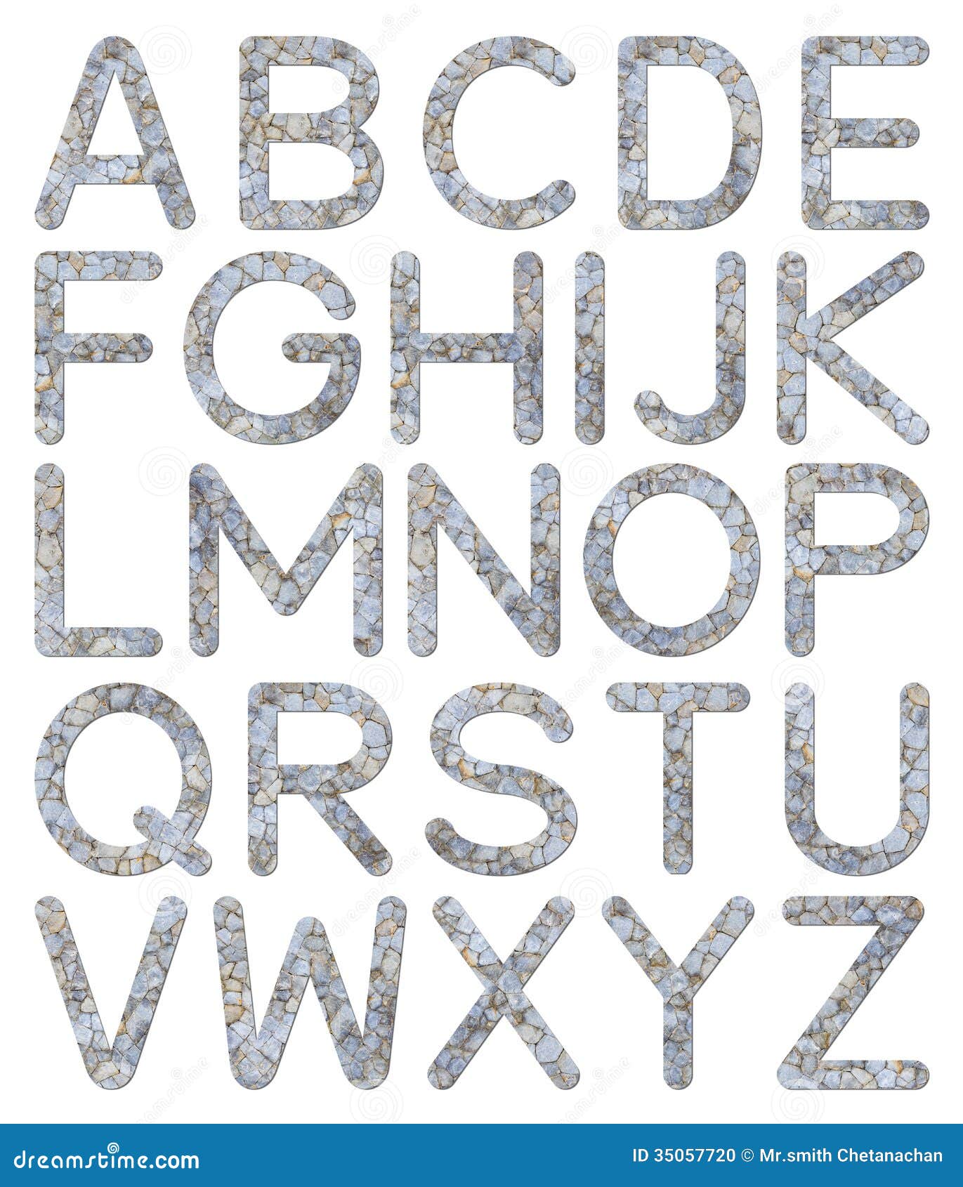 Font Stone Wall Texture Alphabet A To Z Stock Photo - Image: 35057720