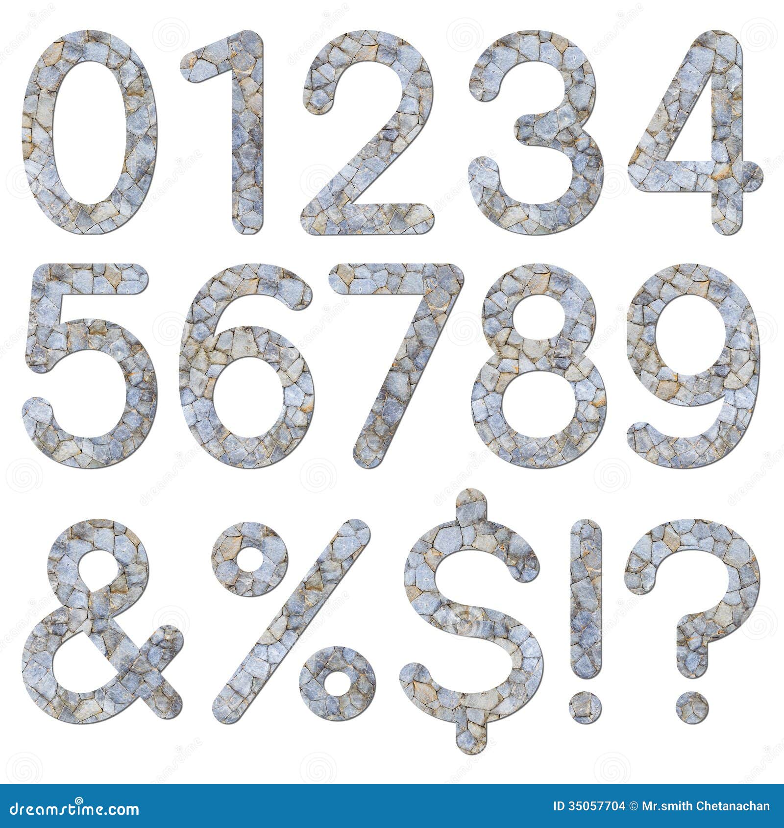 Font Stone Wall Texture Numeric 0 To 9 Stock Photo - Image of sevent ...