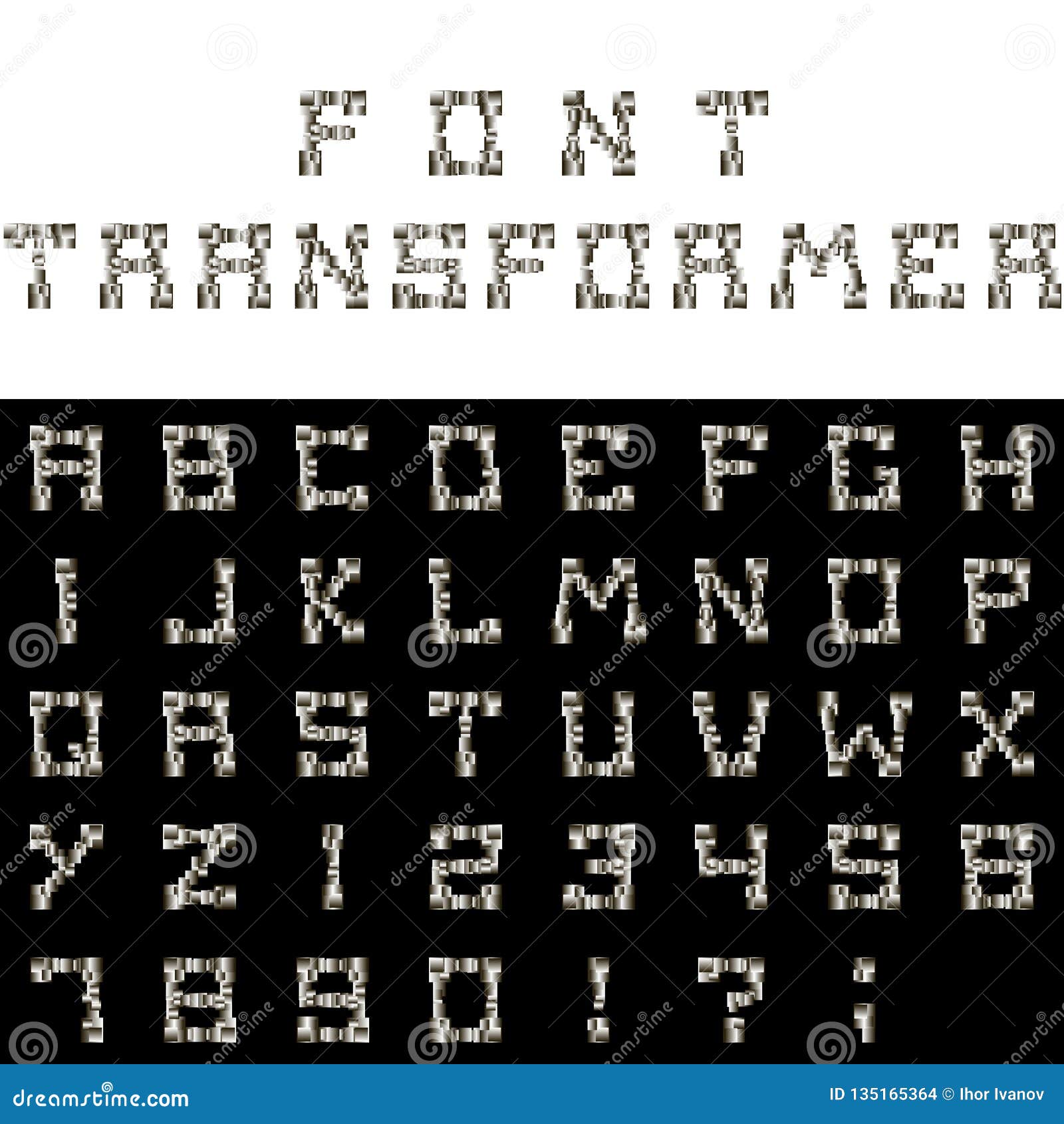 Font transformer stock vector. Illustration of mechanical - 135165364