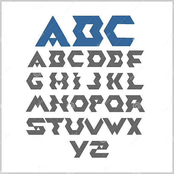 Font from Triangles - Vector Set Stock Vector - Illustration of ...