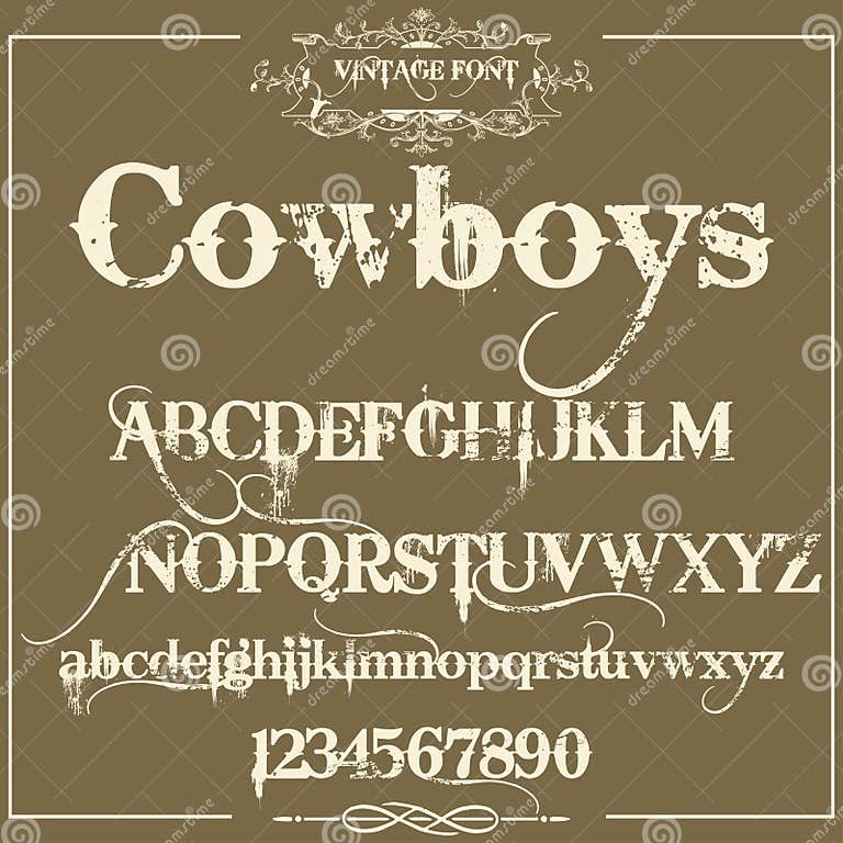 Font. Typeface. Script. Western Style - Vintage Script Font.Cowboys ...