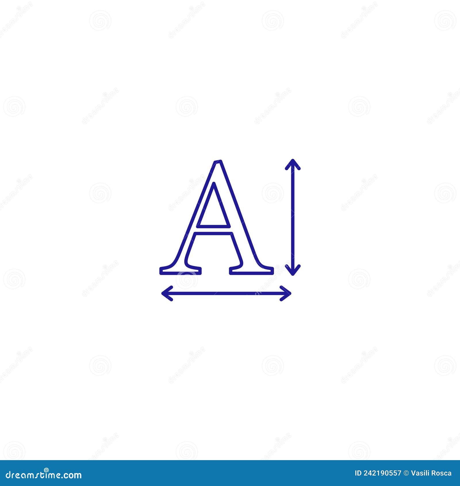 Font Typography Line Icon. Character Style Text Stock Vector ...