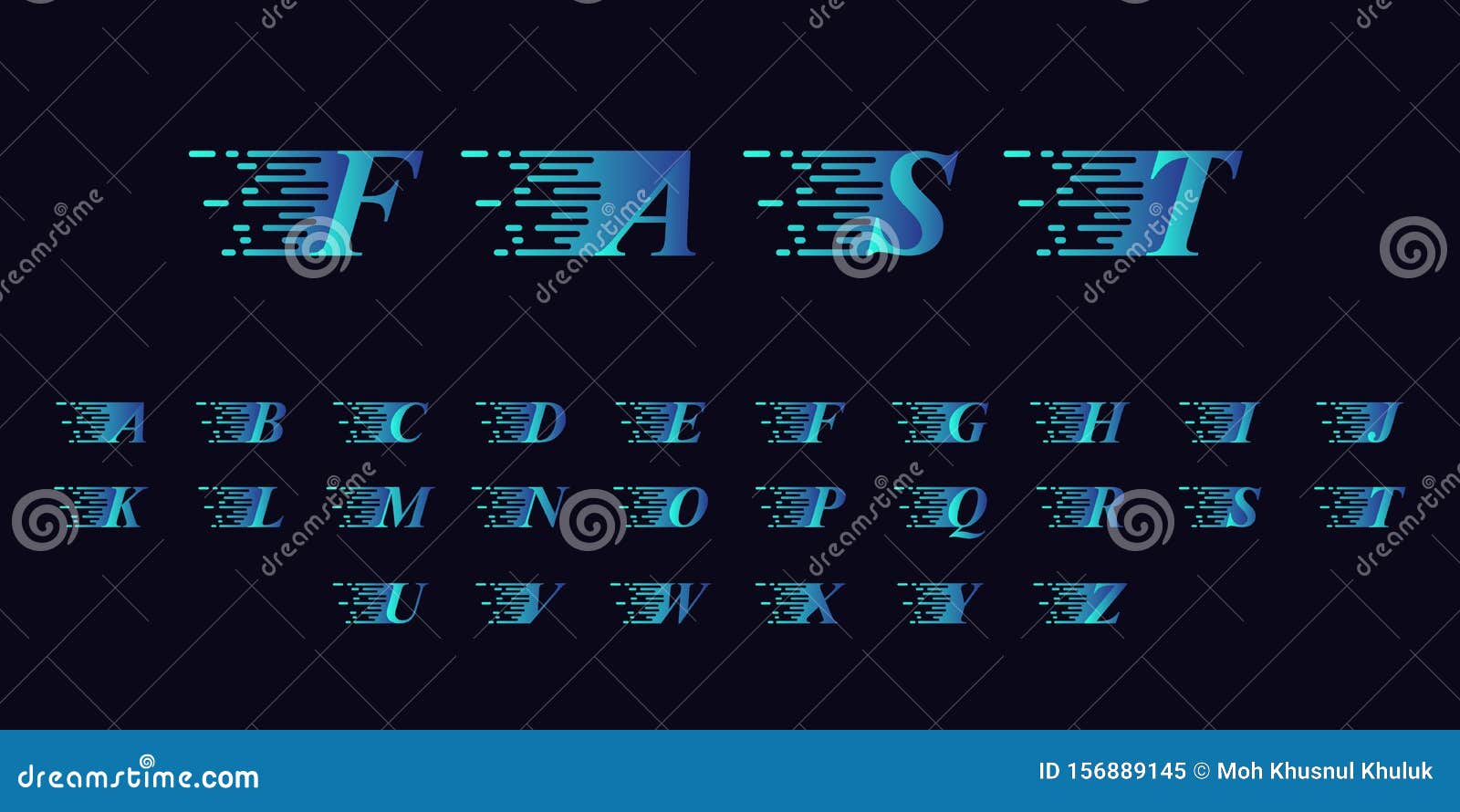 Set Fast Letter Font Vector Alphabet Stock Vector - Illustration of ...