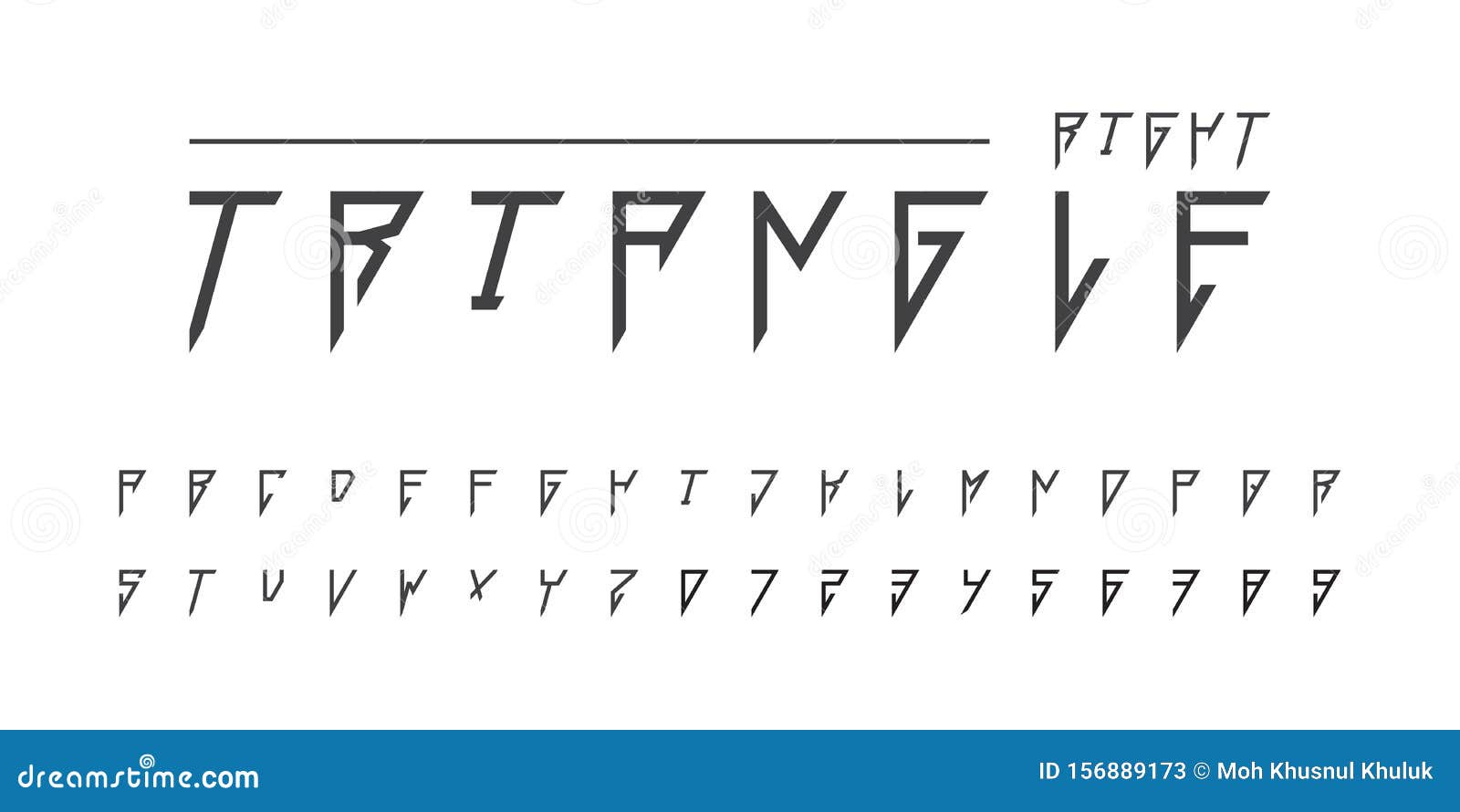 Set Triangle Right Font Vector Alphabet Stock Vector - Illustration of ...