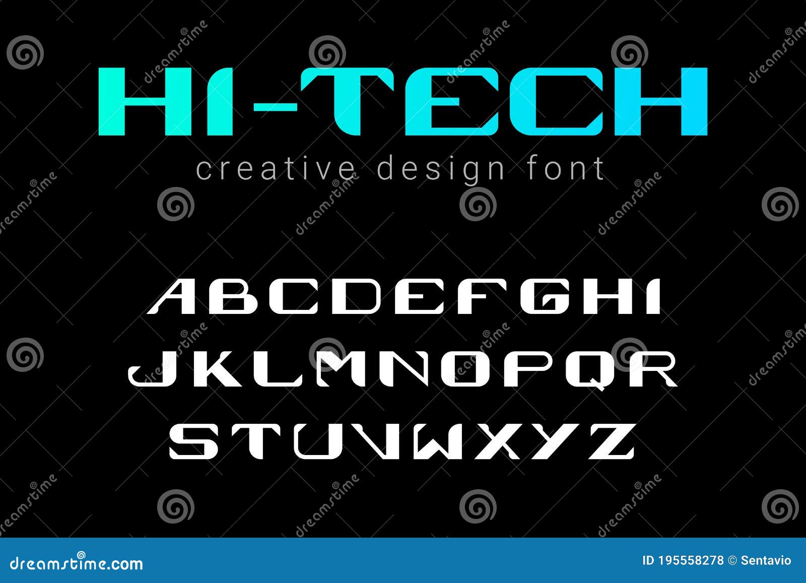Font Vector Design. Hi-tech Future Technology Game War Combat Title ...