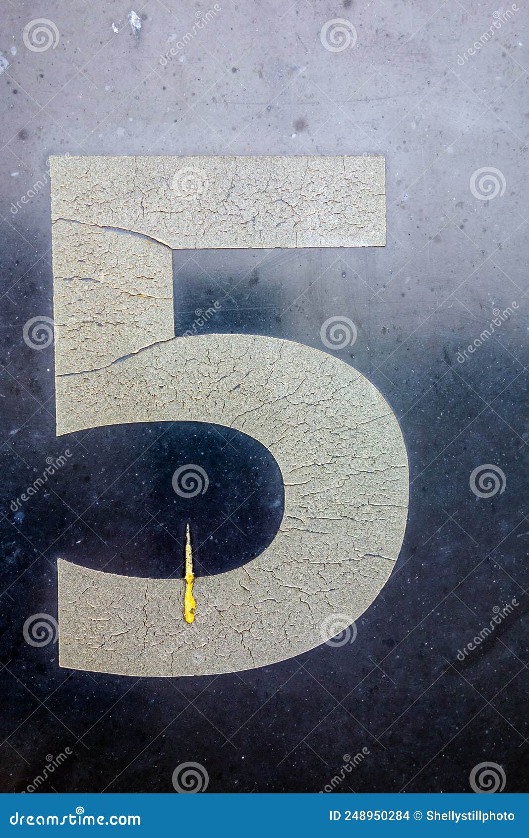 Font Wording in Distressed State Typography Found Number Five 5 Stock ...