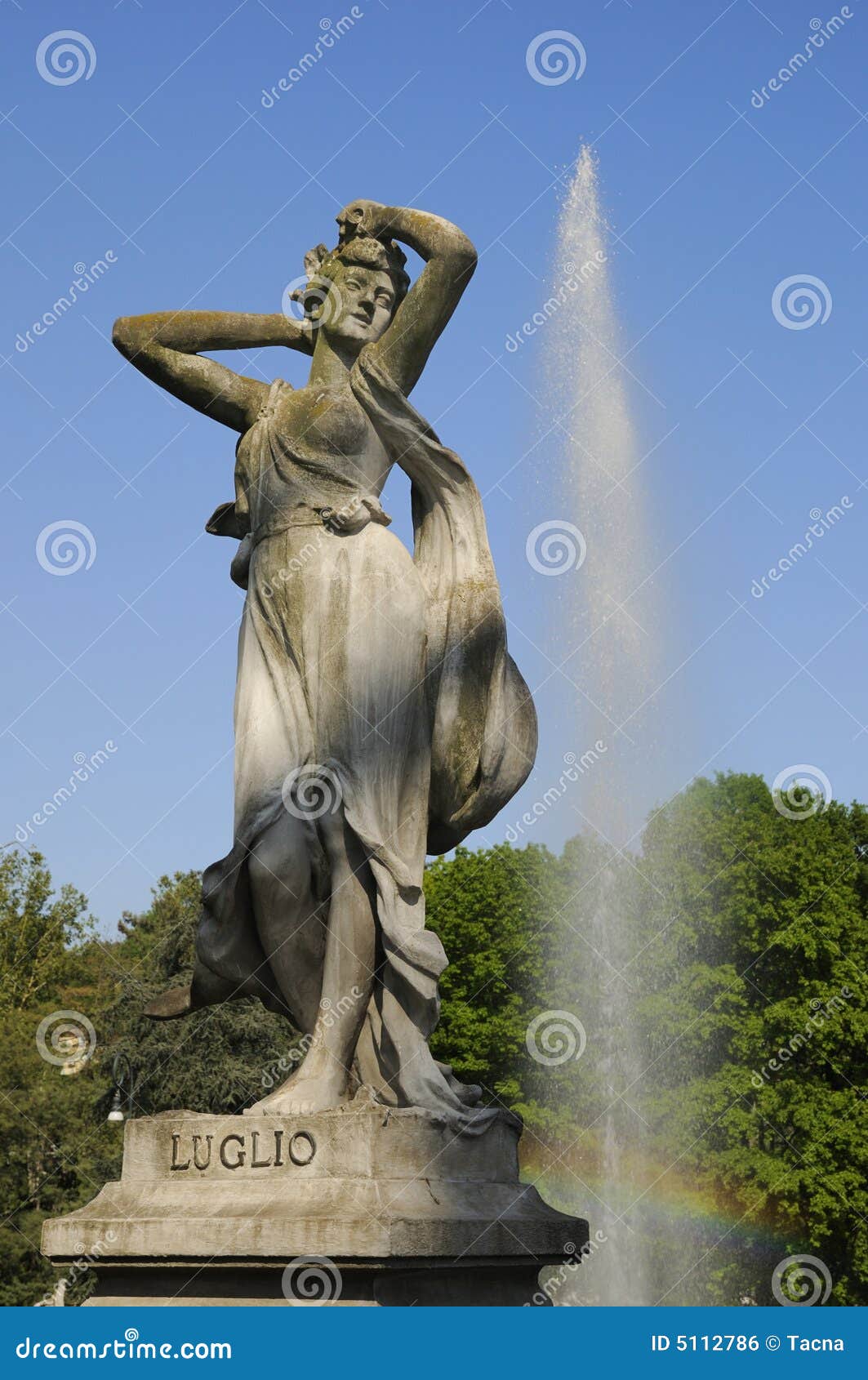 Fontain statue stock photo. Image of woman, italy, piedmont - 5112786