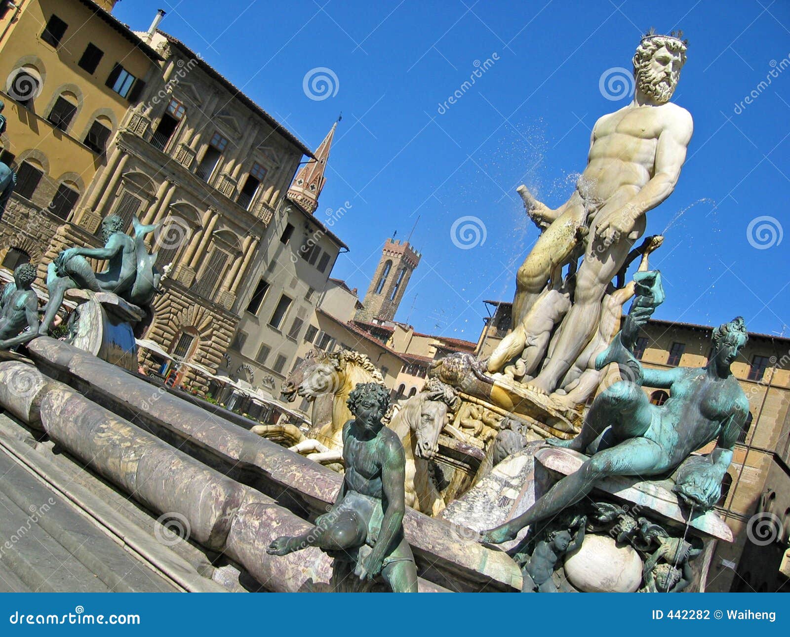 Fontana di Nettuno stock photo. Image of arch, body, horse - 442282