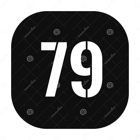 Number 79 Logo with Isolated Black Square Frame Stock Illustration ...