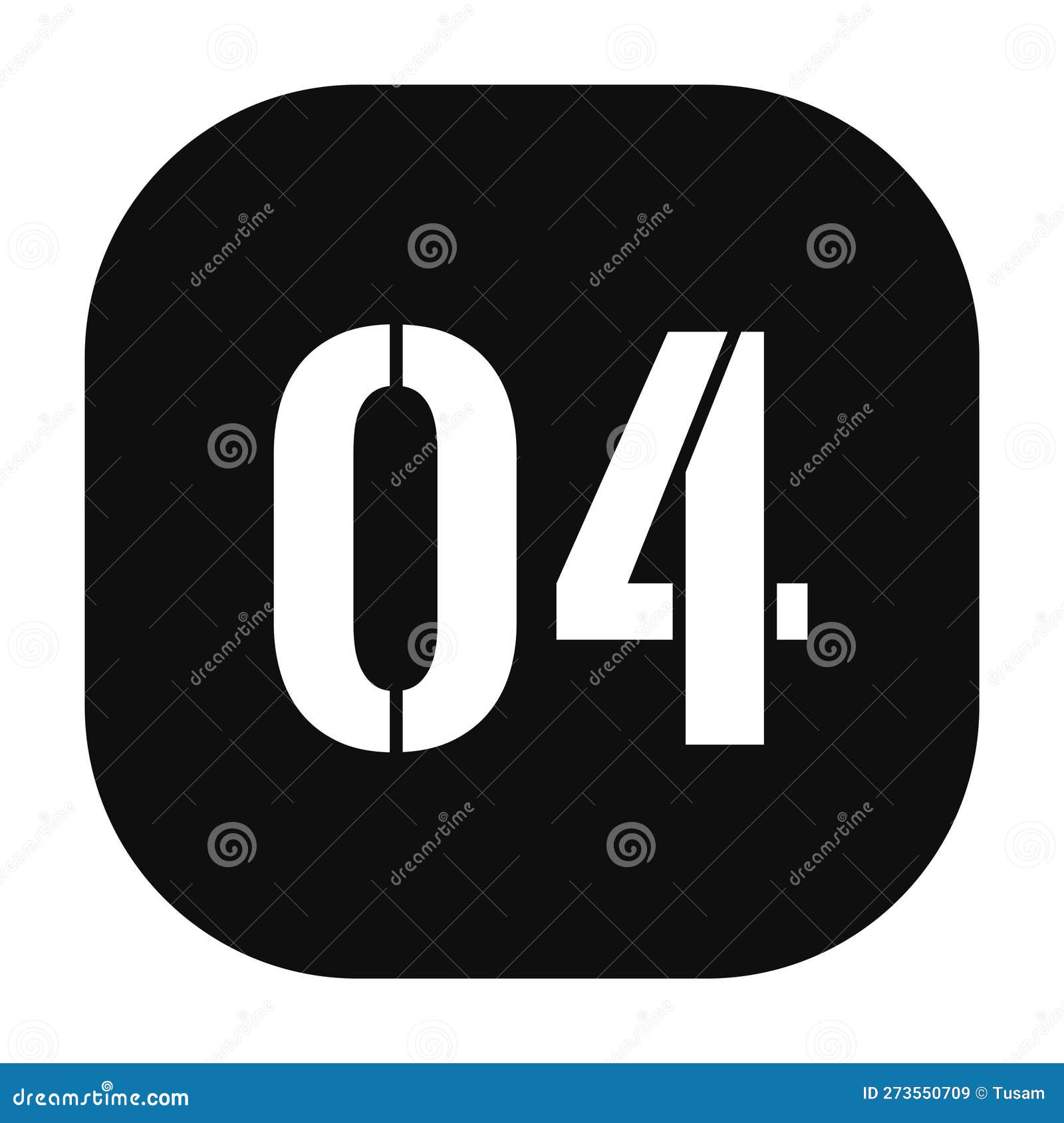 Number 04 Logo with Isolated Black Square Frame Stock Illustration ...