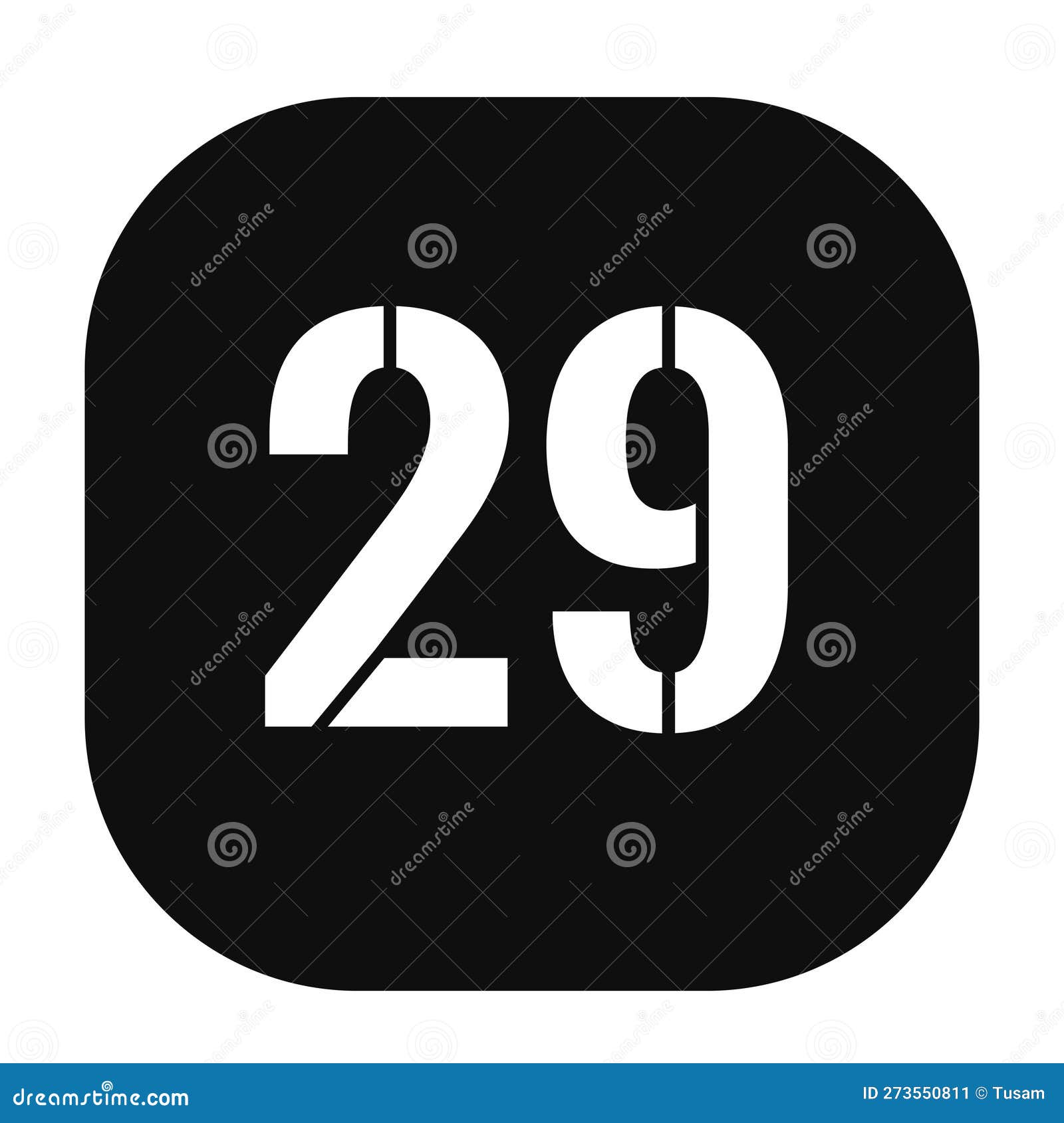 Number 29 Logo with Isolated Black Square Frame Stock Illustration ...