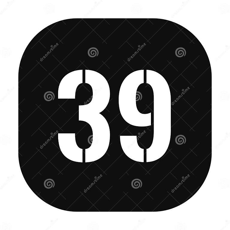 Number 39 Logo with Isolated Black Square Frame Stock Illustration ...