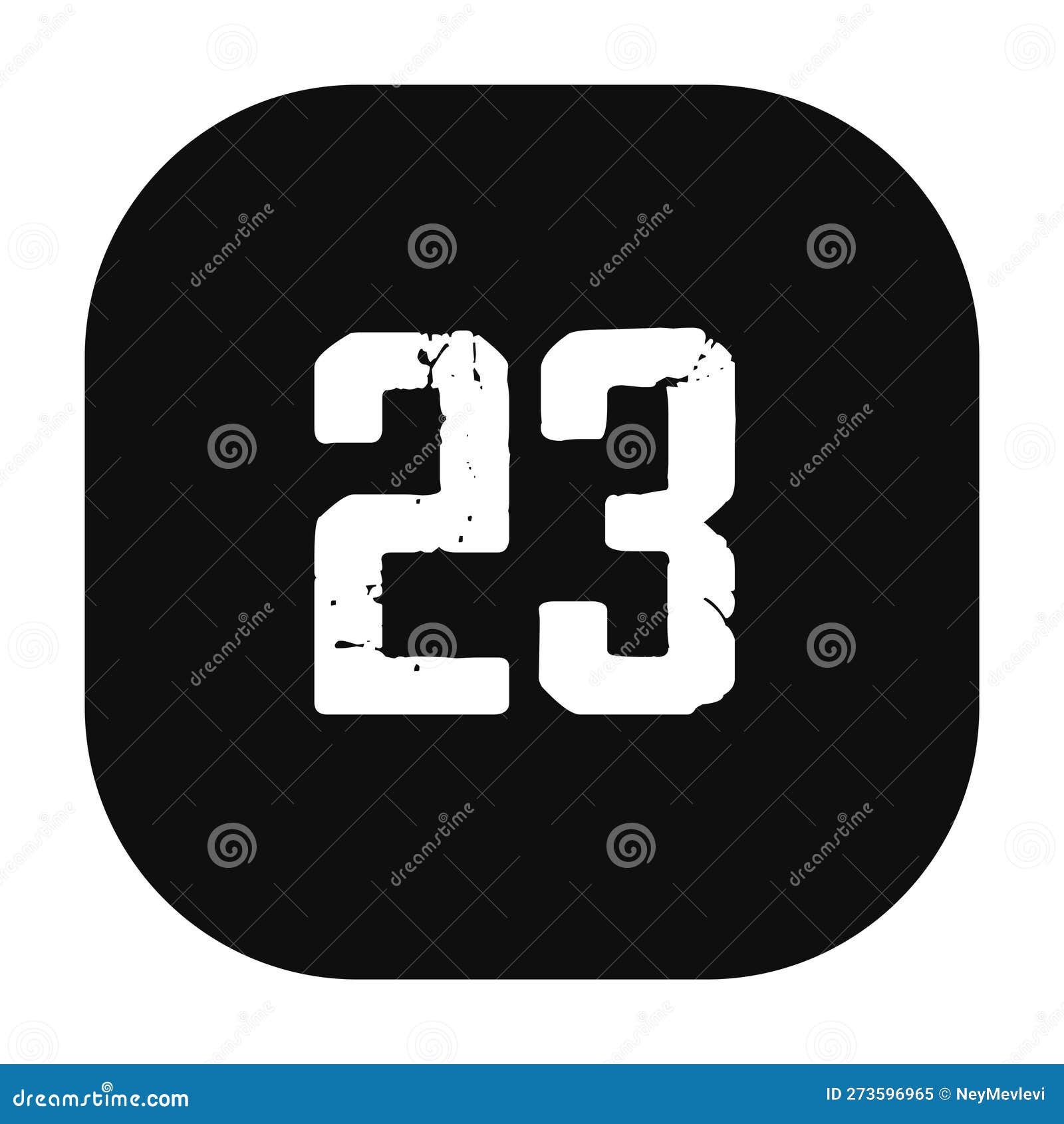 Numeral 23 is White in Black Square Frame Stock Illustration ...