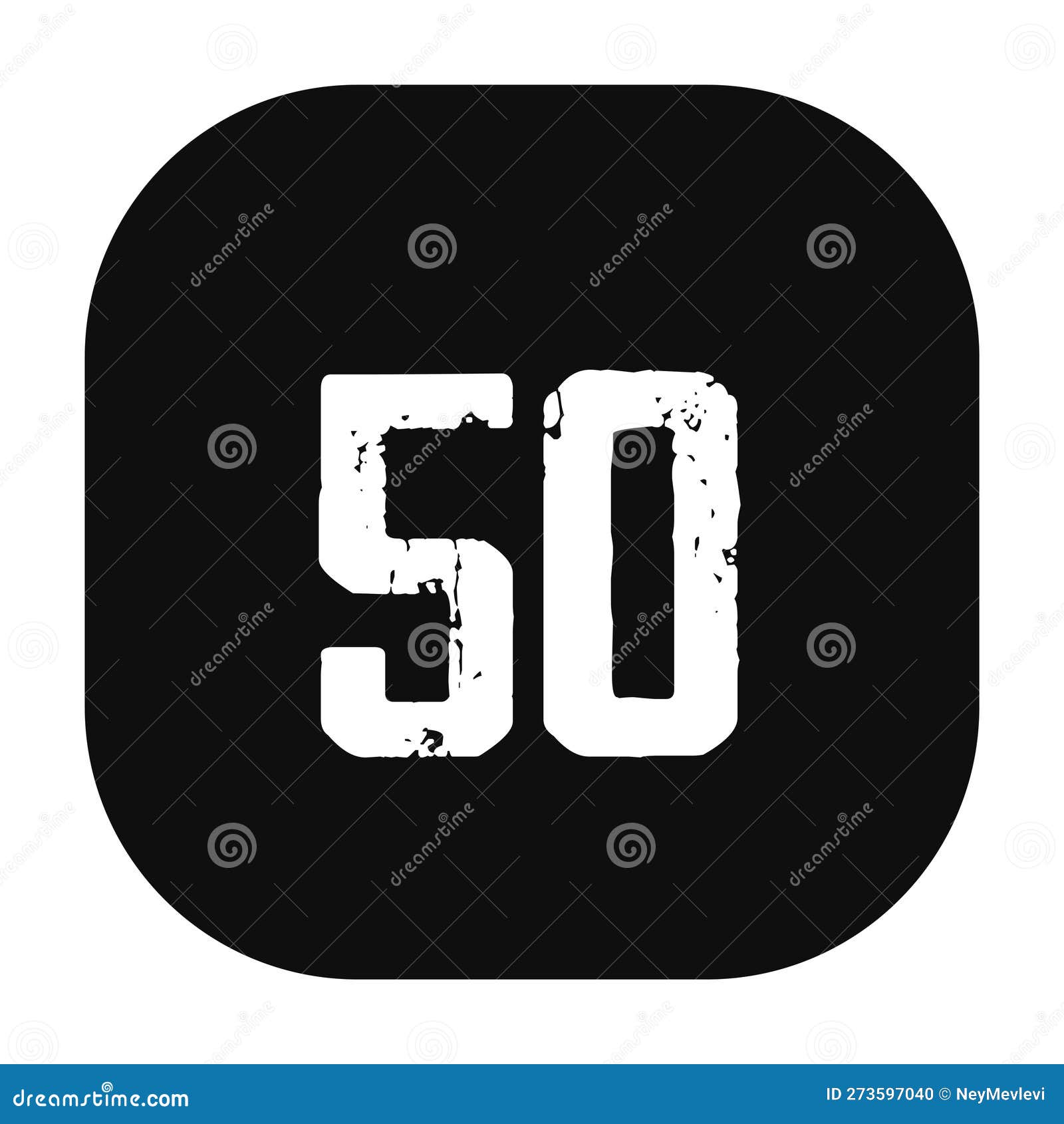 Numeral 50 is White in Black Square Frame Stock Illustration ...