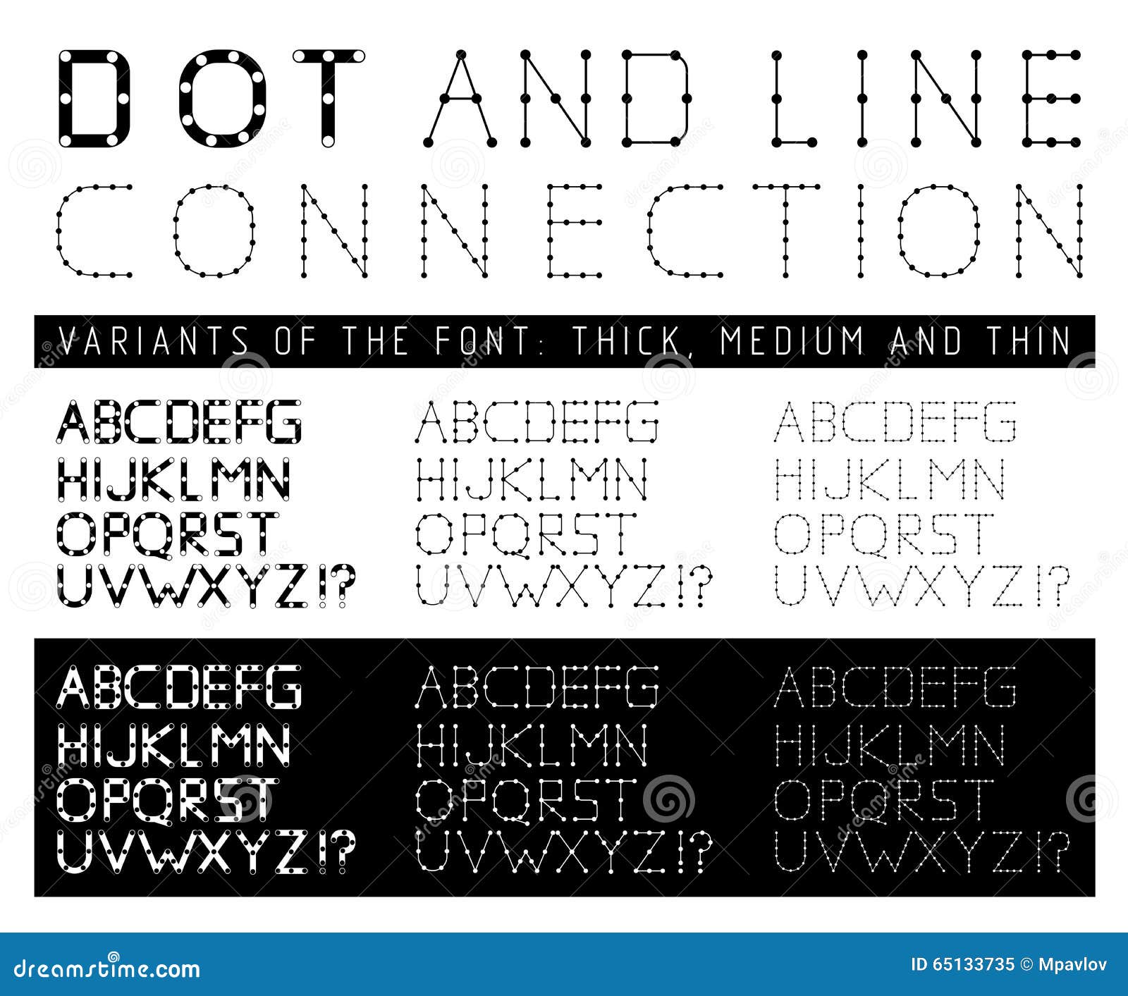 Fonte Com As Letras Compostas Das Linhas E Dos Pontos Ilustração do ...