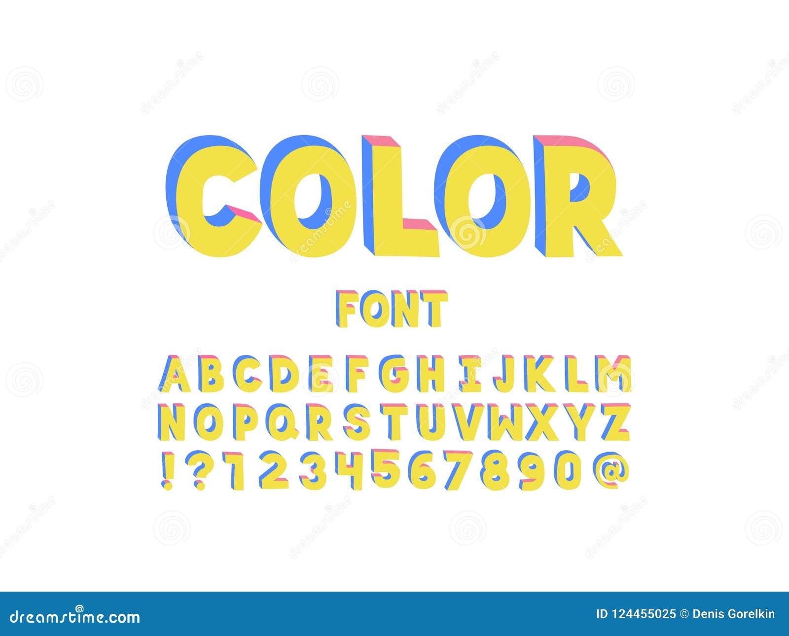 Fonte Da Cor Alfabeto Do Vetor Ilustração do Vetor - Ilustração de ...