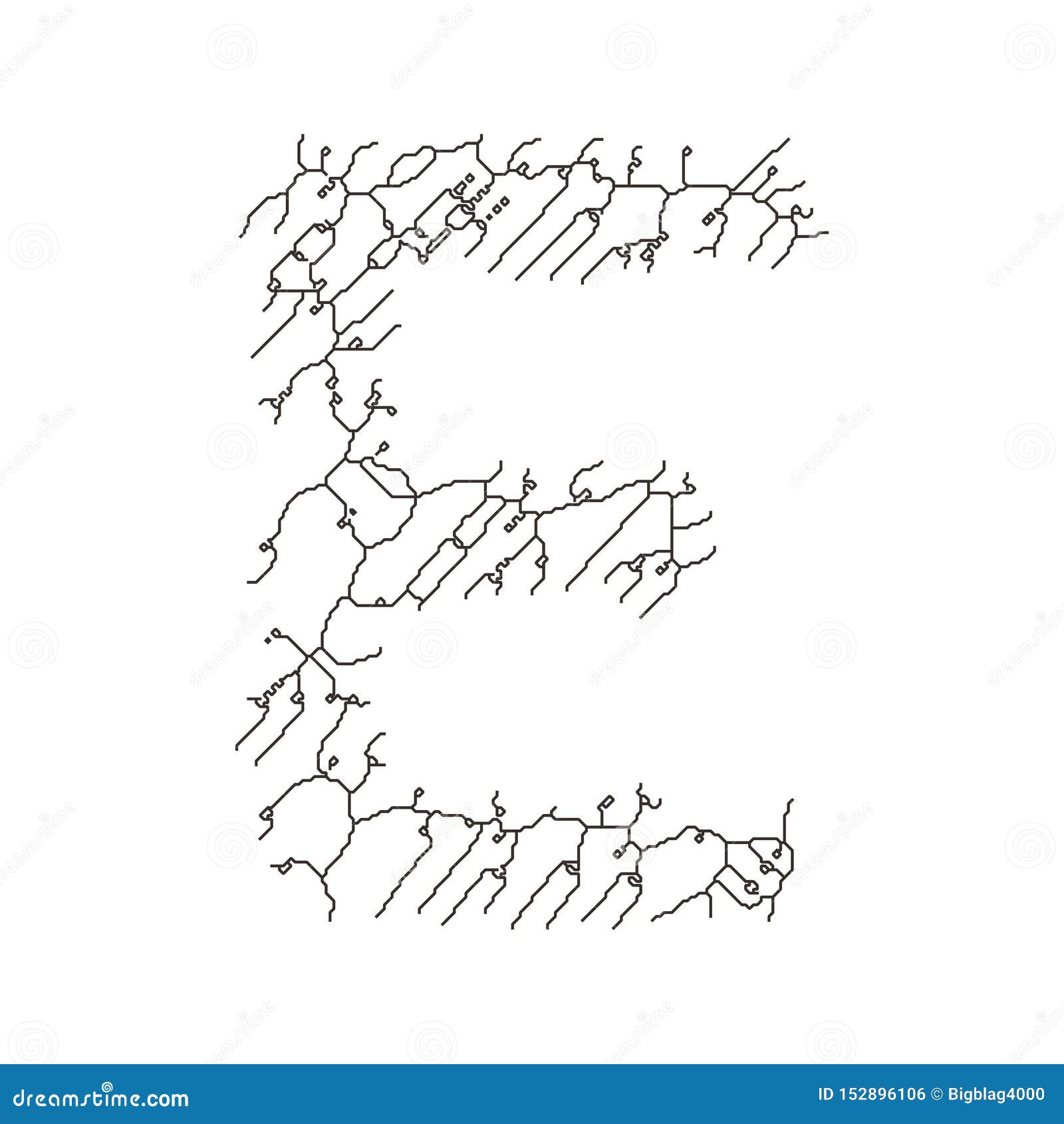 Fonte Da Placa De Circuito Letra Do Vetor No Fundo Branco Ilustração do ...