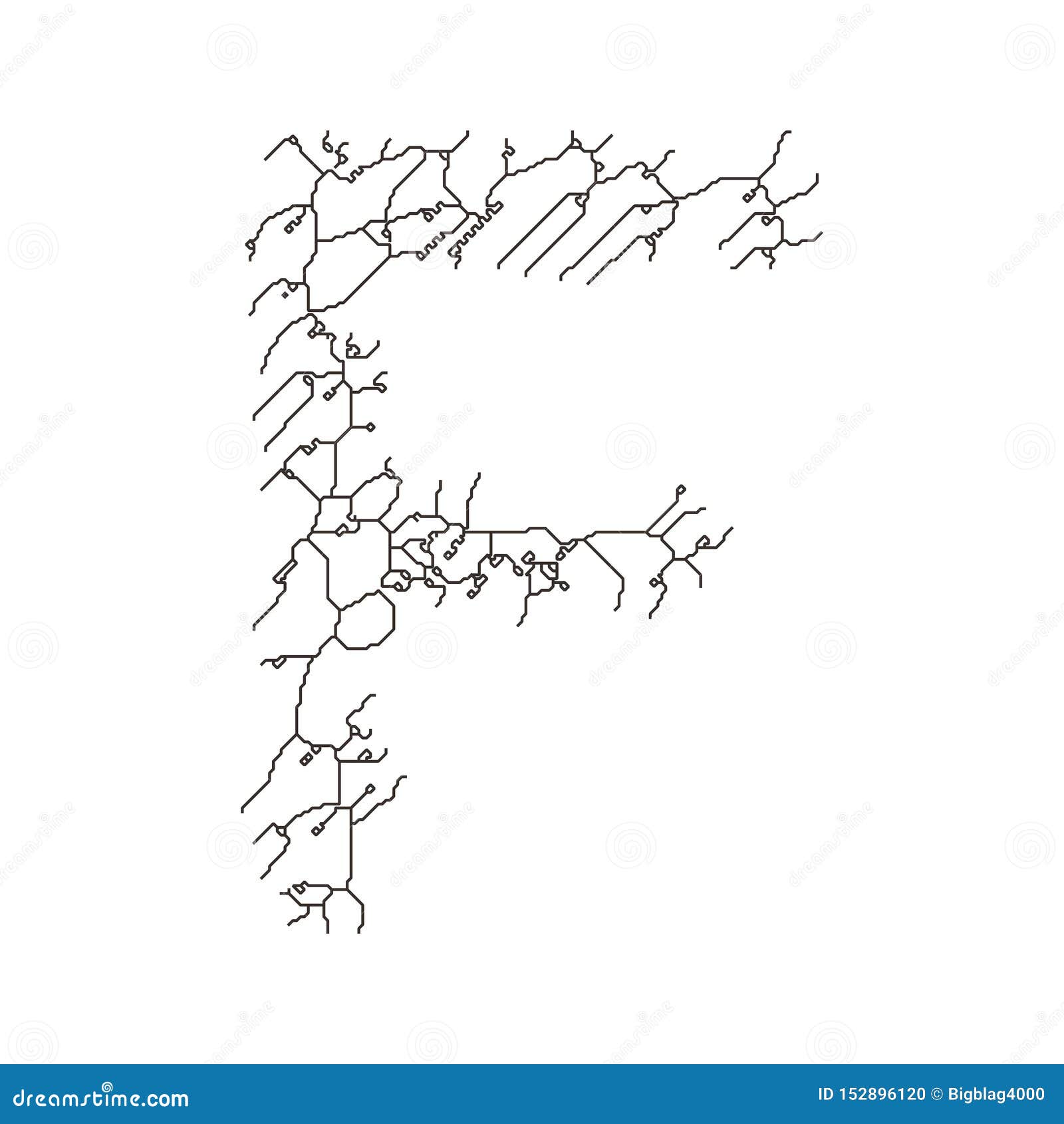 Fonte Da Placa De Circuito Letra Do Vetor No Fundo Branco Ilustração do ...