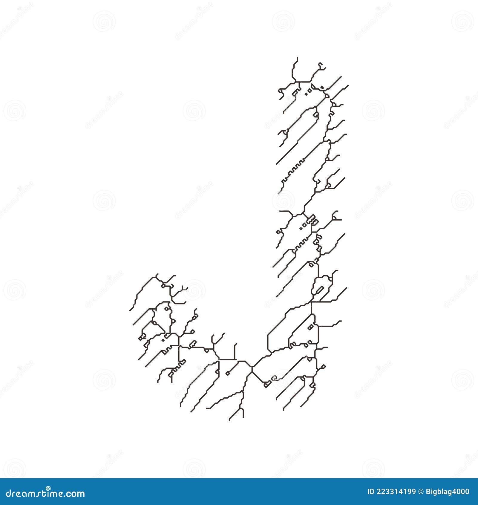 Fonte De Letra Da Placa De Circuito. Ilustração Stock - Ilustração de ...