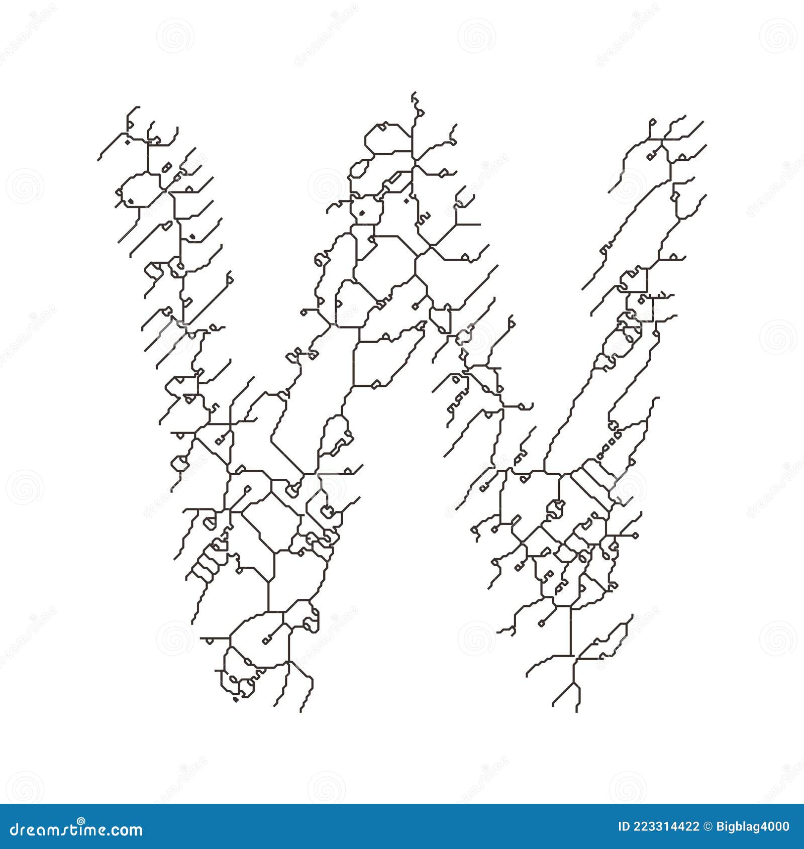 Fonte De Letra Da Placa De Circuito. Ilustração Stock - Ilustração de ...