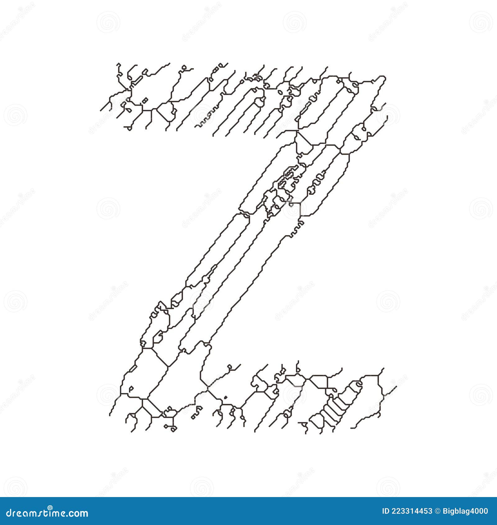 Fonte De Letra Da Placa De Circuito. Ilustração Stock - Ilustração de ...