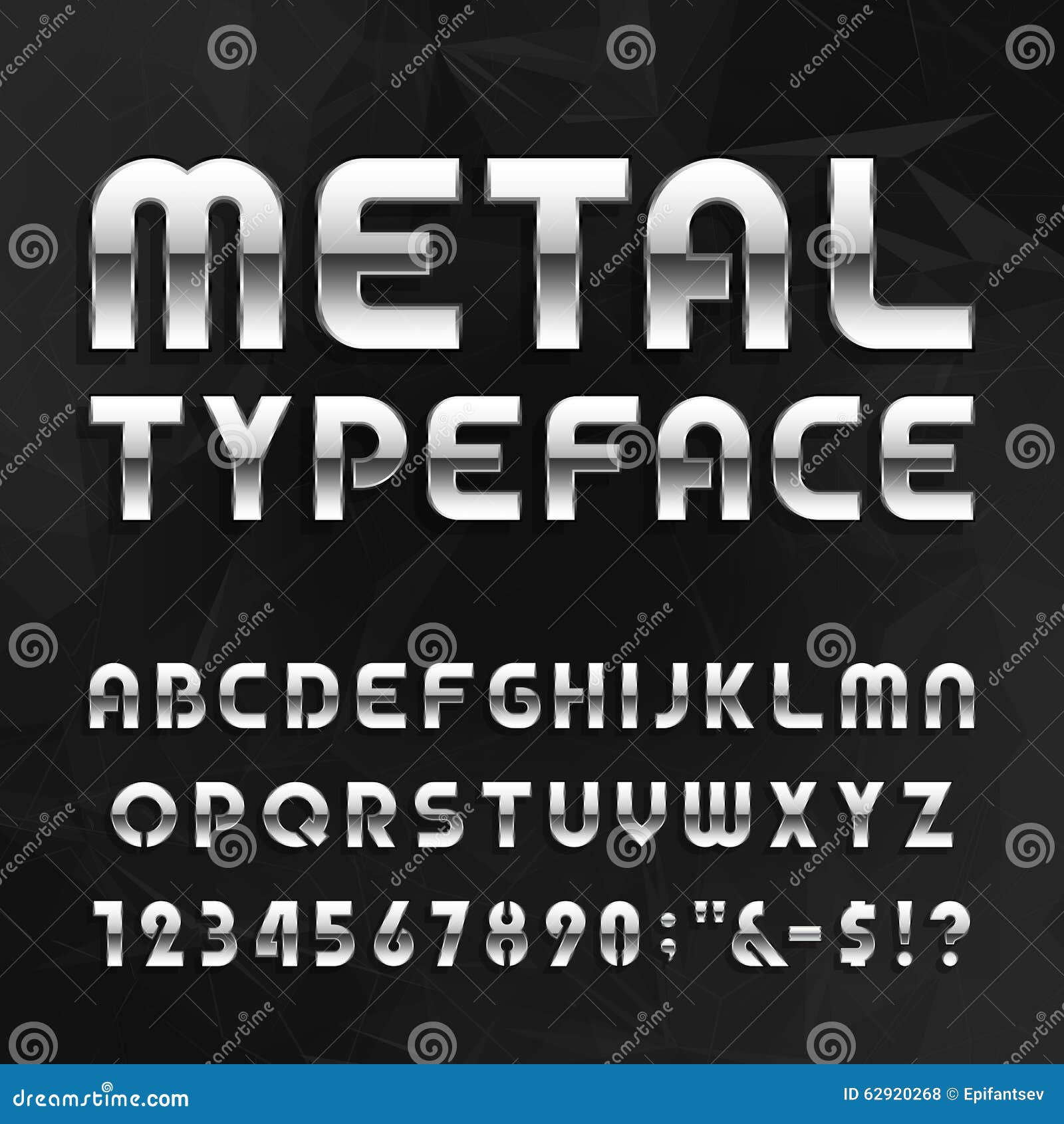 Fonte De Vetor Do Alfabeto Do Metal Ilustração do Vetor - Ilustração de ...