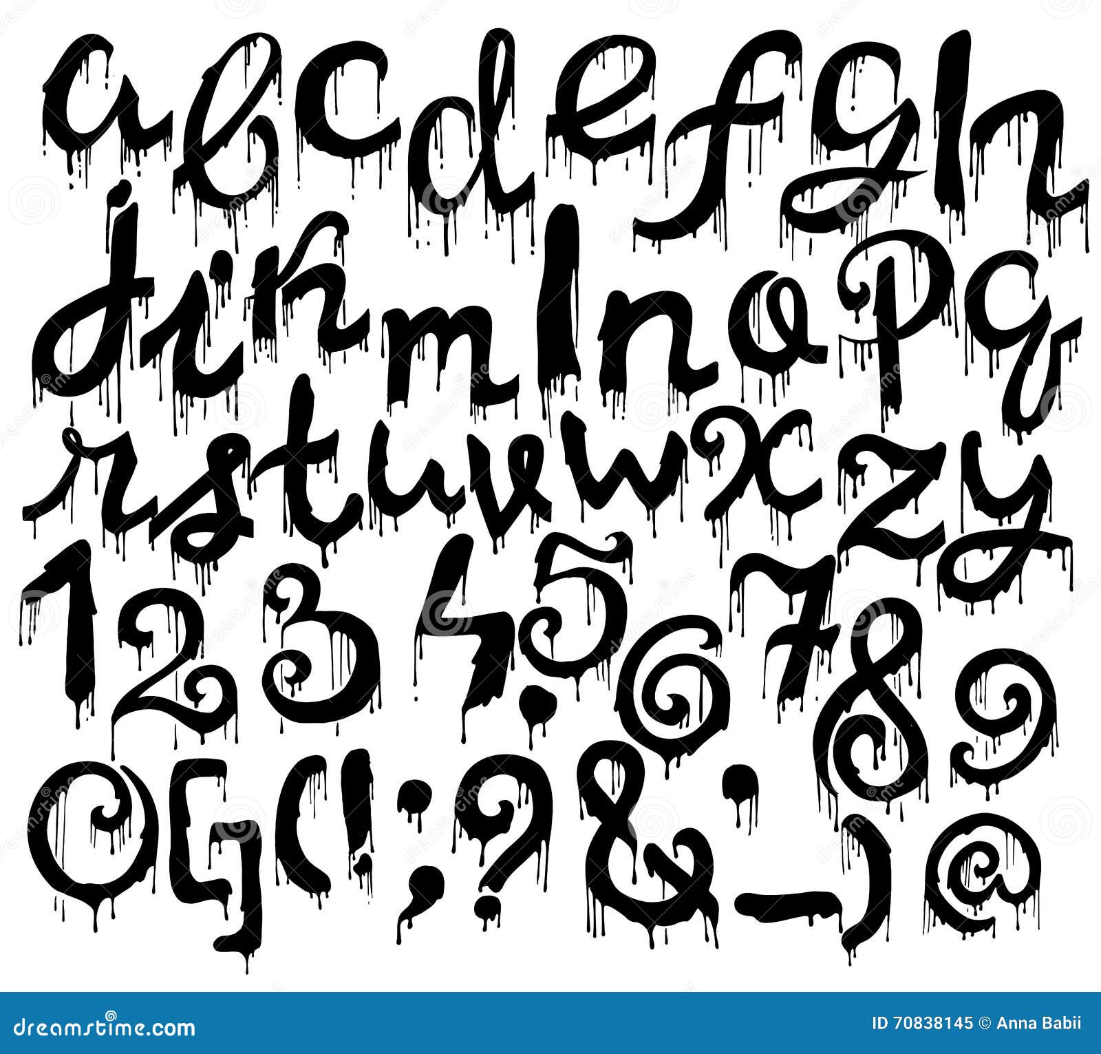 Fonte derretida do grunge ilustração do vetor. Ilustração de ...